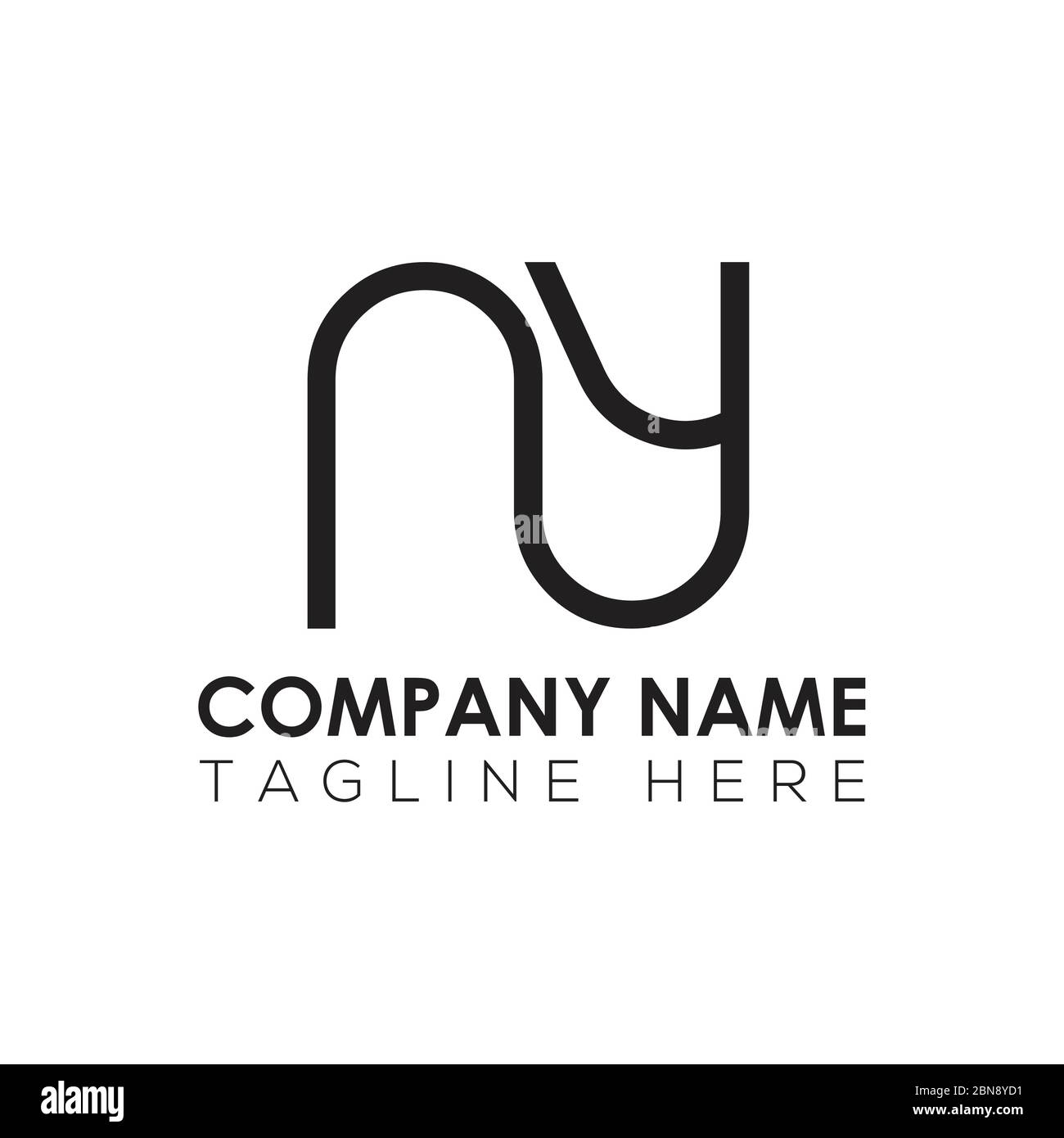 Initial Letter NY Logo Design Vector Template. Creative Abstract NY ...