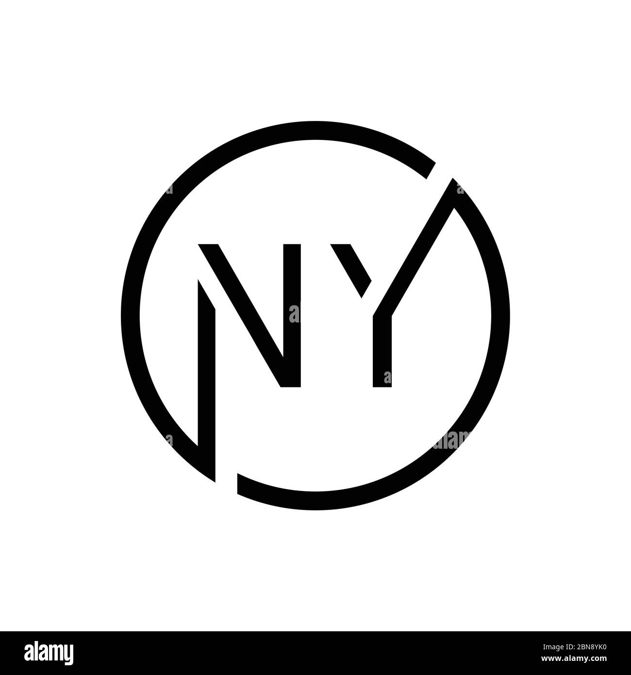 Initial Letter NY Logo Design Vector Template. Creative Abstract NY ...
