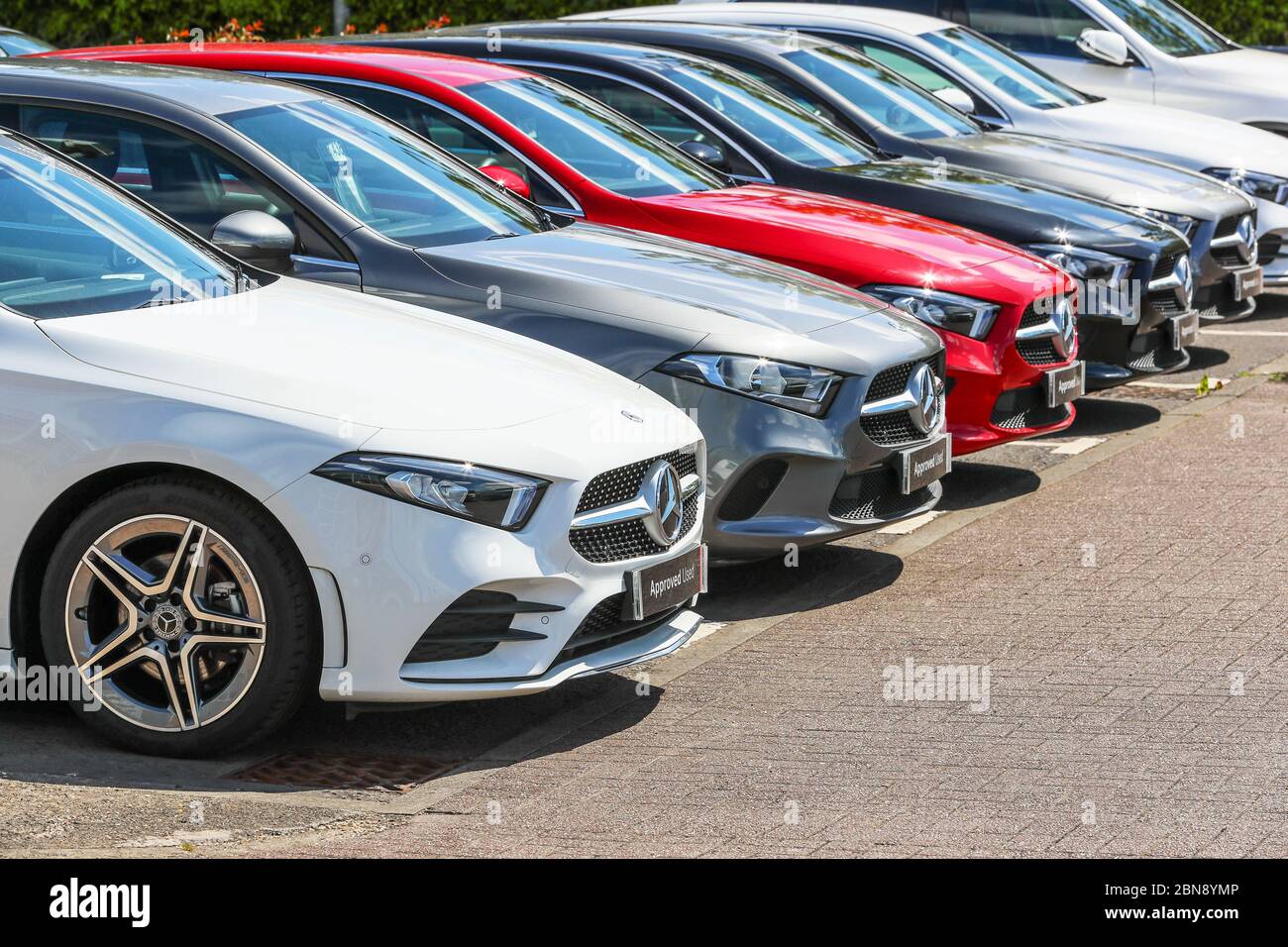 Secondhand cars for sale on forecourt hi-res stock photography and ...