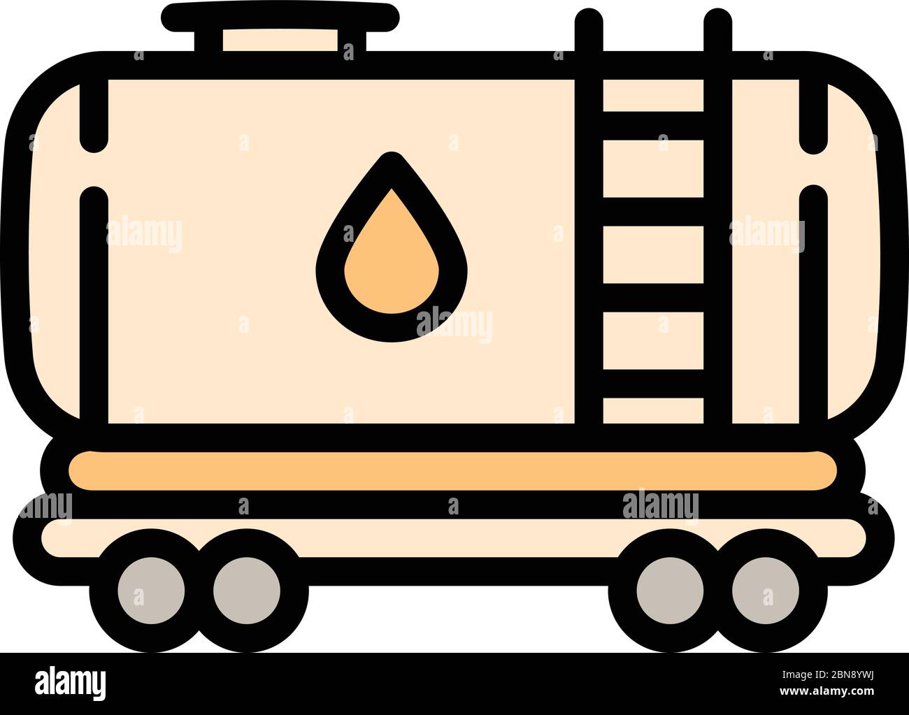 Wagon tank icon. Outline wagon tank vector icon for web design isolated ...