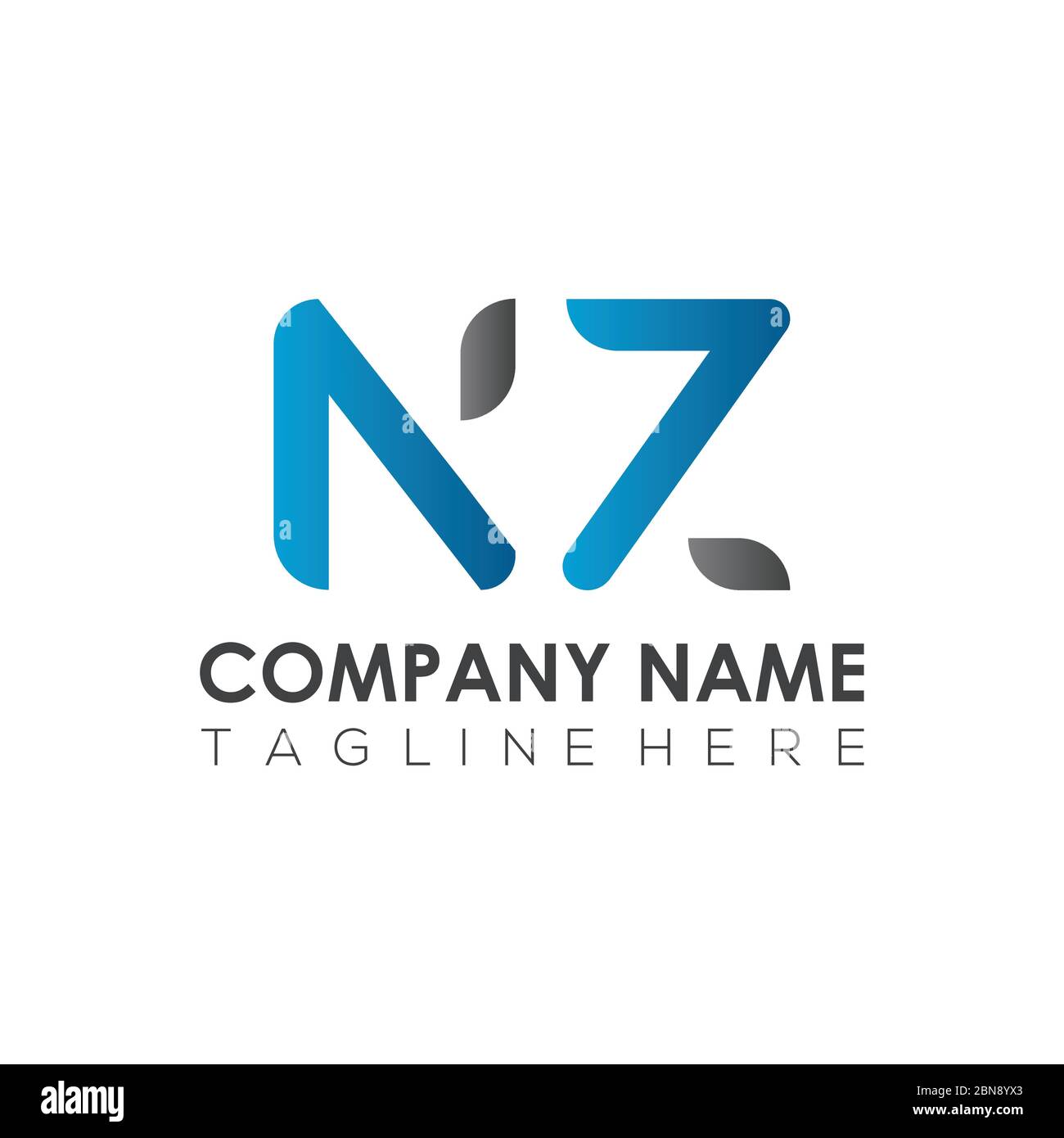 Initial Letter NZ Logo Design Vector Template. Creative Abstract NZ ...