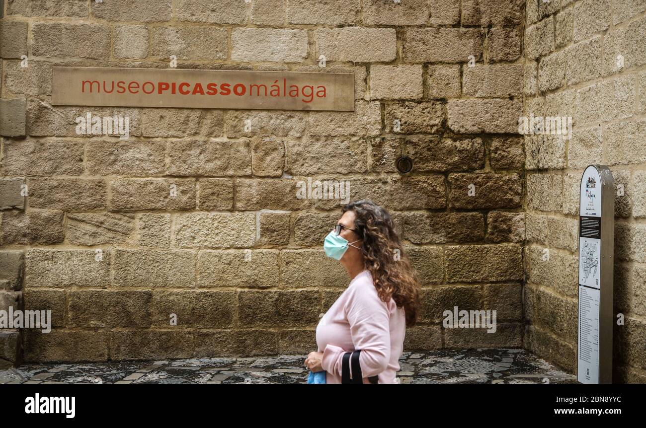 Malaga, Spain. May 13, 2020: 13 May 2020 (Malaga) Citizens use mask as ...