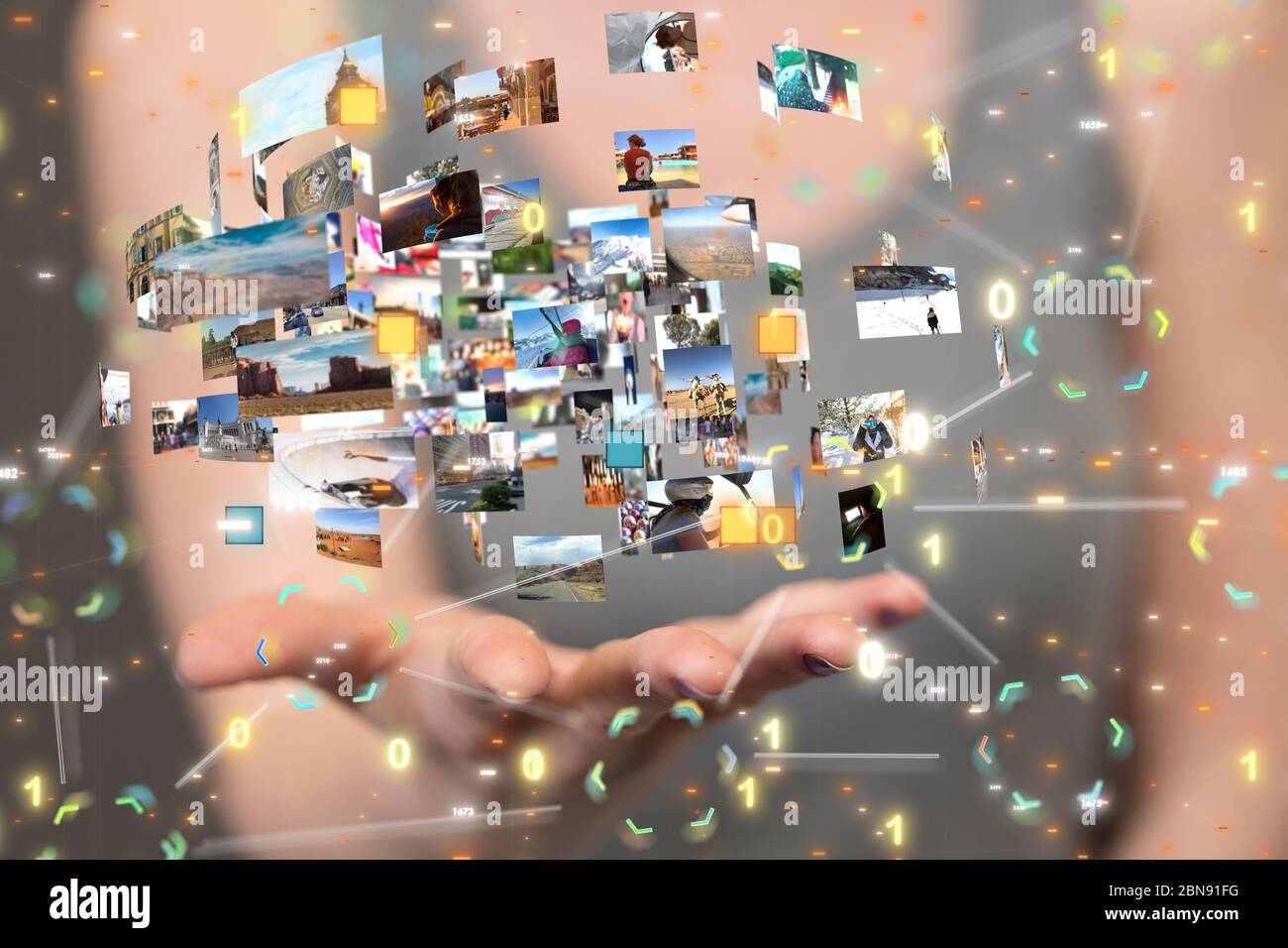 A code data concept in hand digital 3d Stock Photo - Alamy