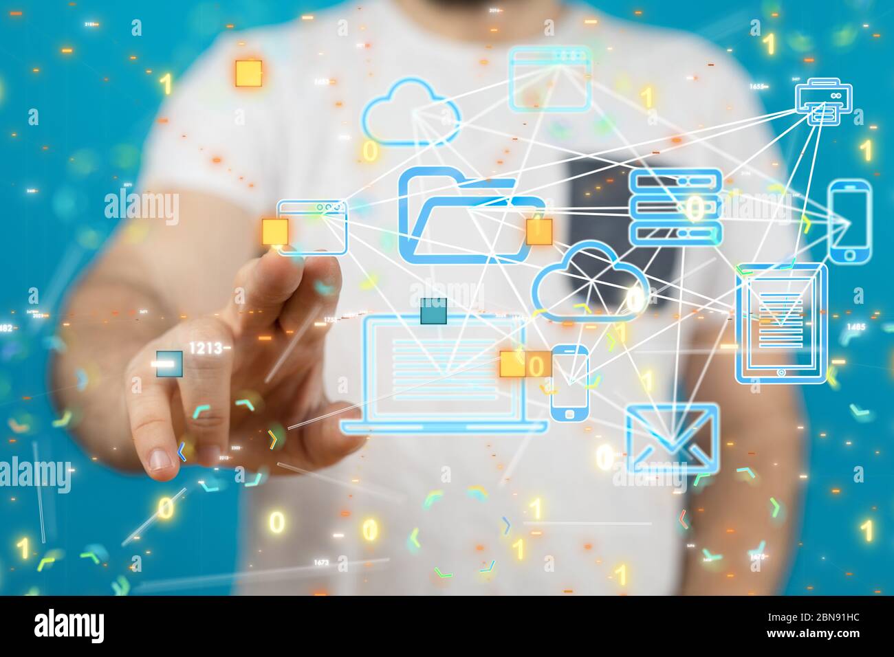 A code data concept in hand digital 3d Stock Photo - Alamy