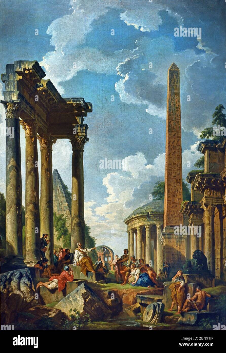Capriccio of Roman Ruins with a Preacher, 1745–50, by Giovanni Paolo PANINI. Piacenza, 1691 ...