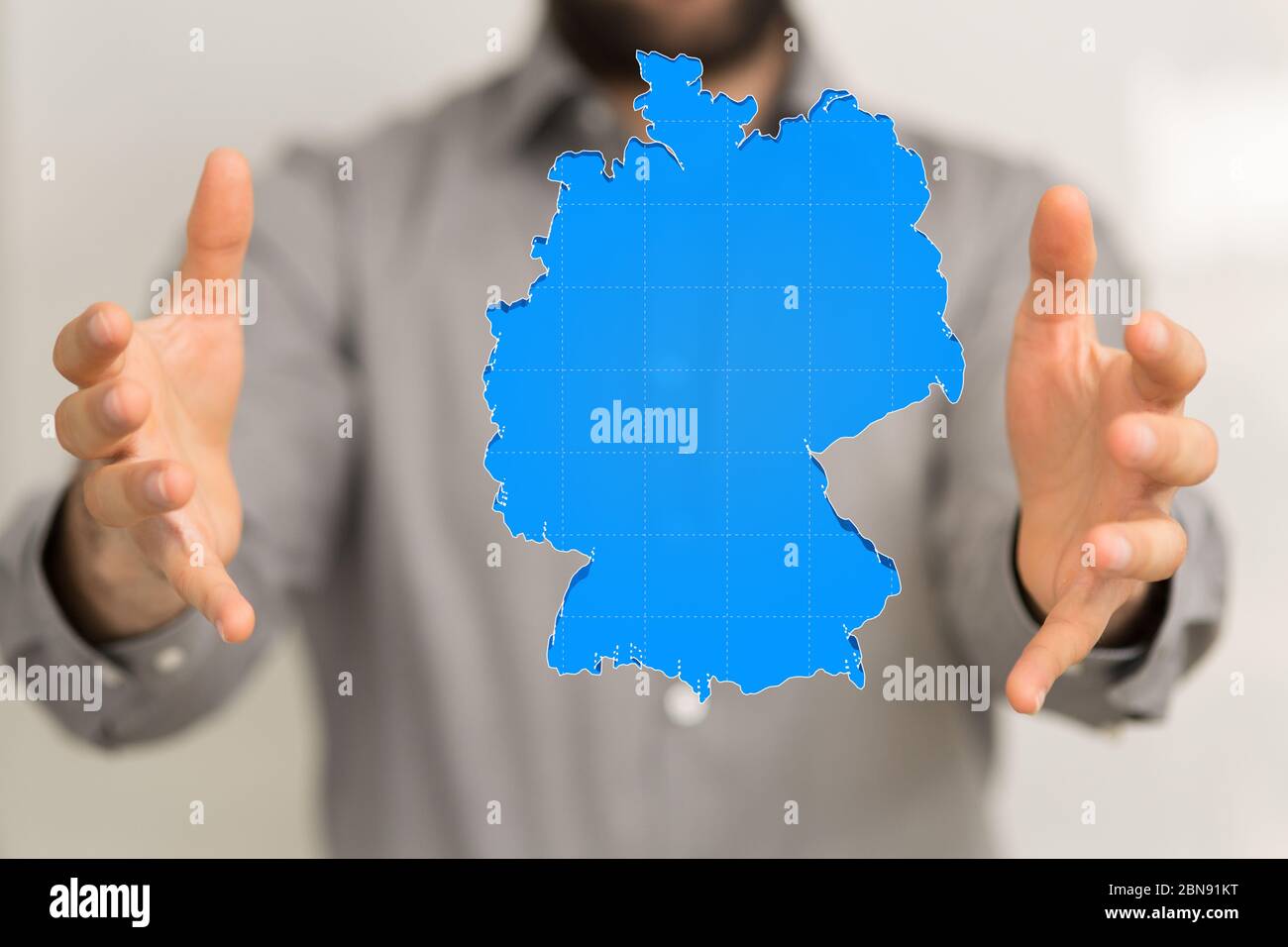 map of Germany. Wire frame 3D mesh polygonal network line, design Stock ...