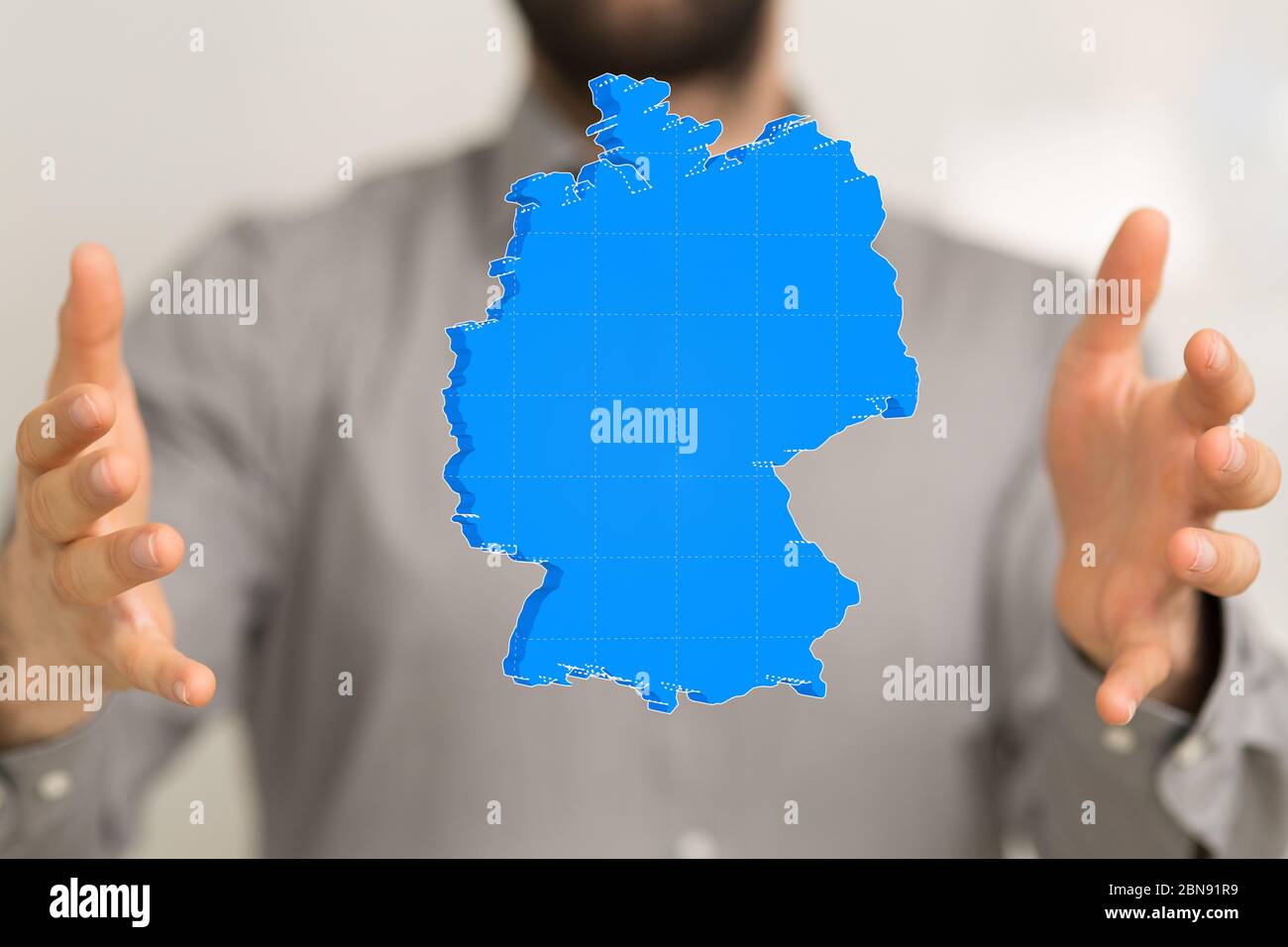 Map - Germany - 3D-Illustration digital Stock Photo - Alamy