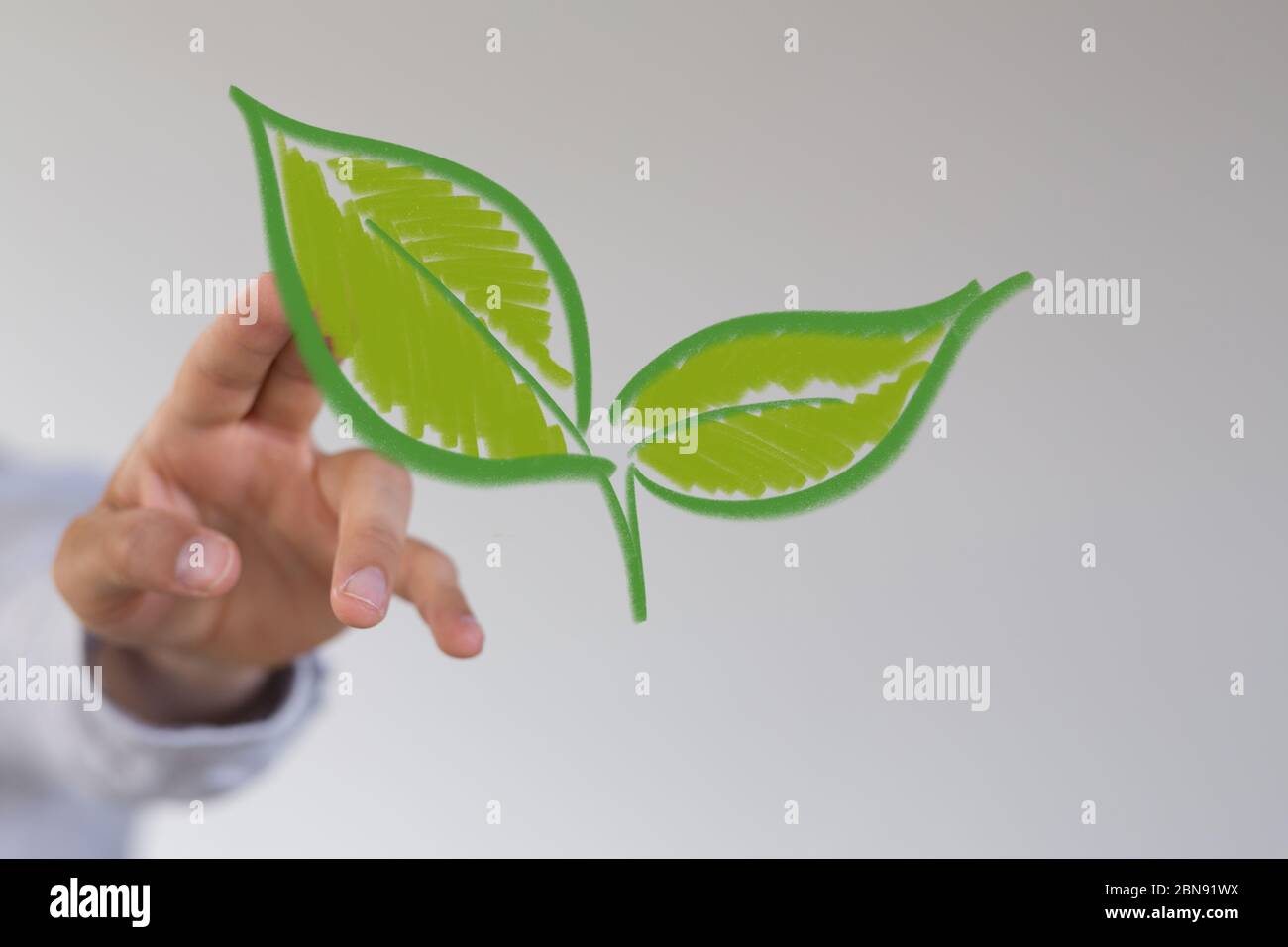 A Minimal nature concept.Think Green.Ecology Concept. Environmentally ...