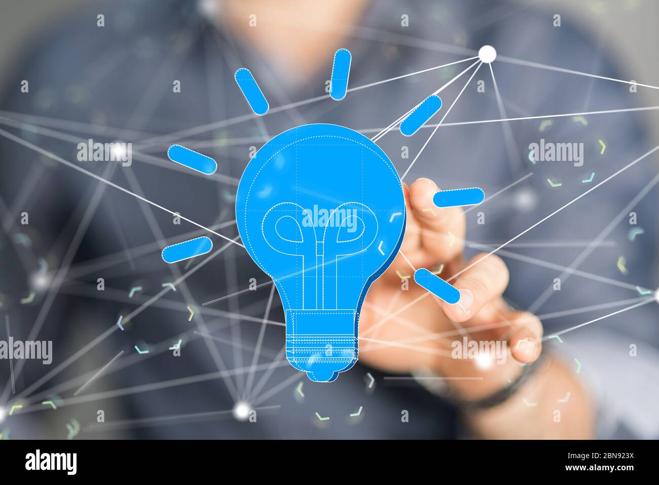 idea lamp concept in hand Stock Photo - Alamy