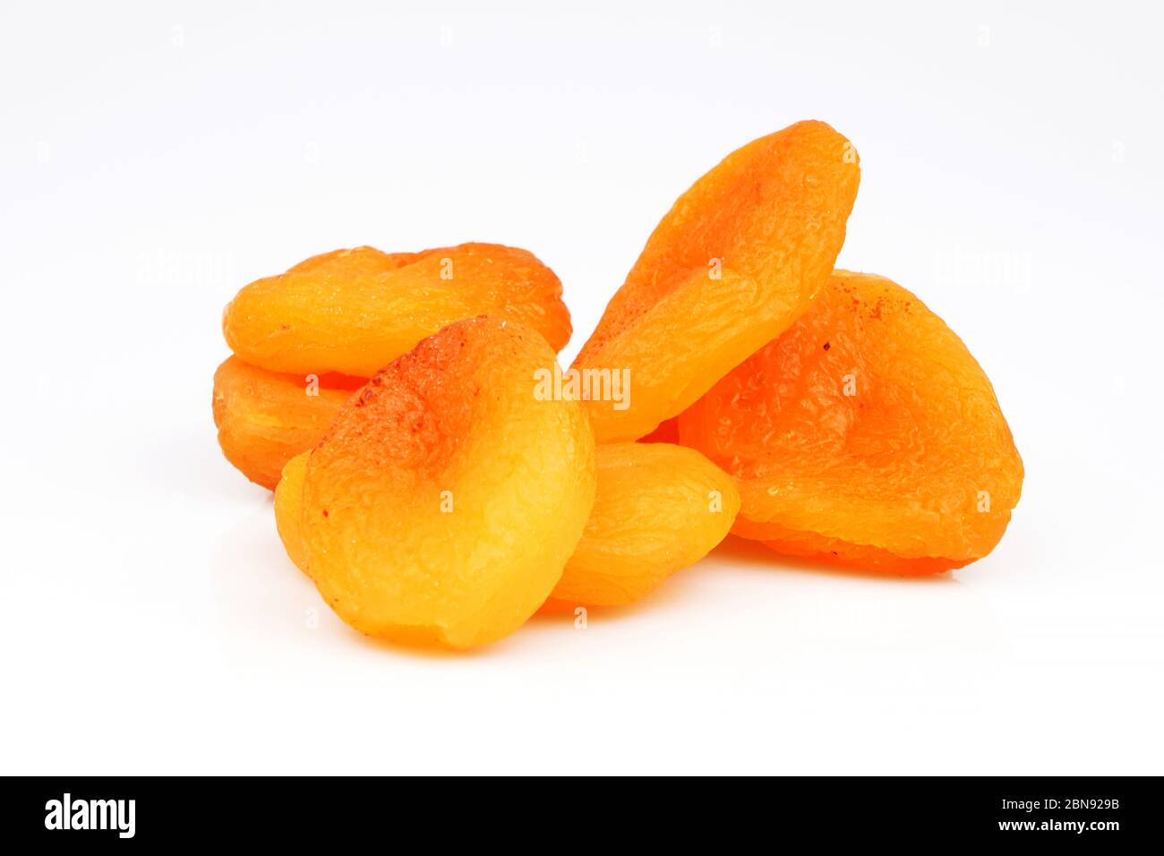 Organic and fresh Dried Apricot Isolated on White Background Stock ...