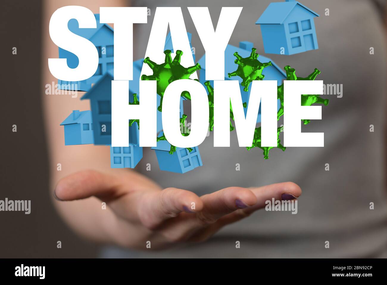 A Stay home digital stay safe 3d Stock Photo - Alamy