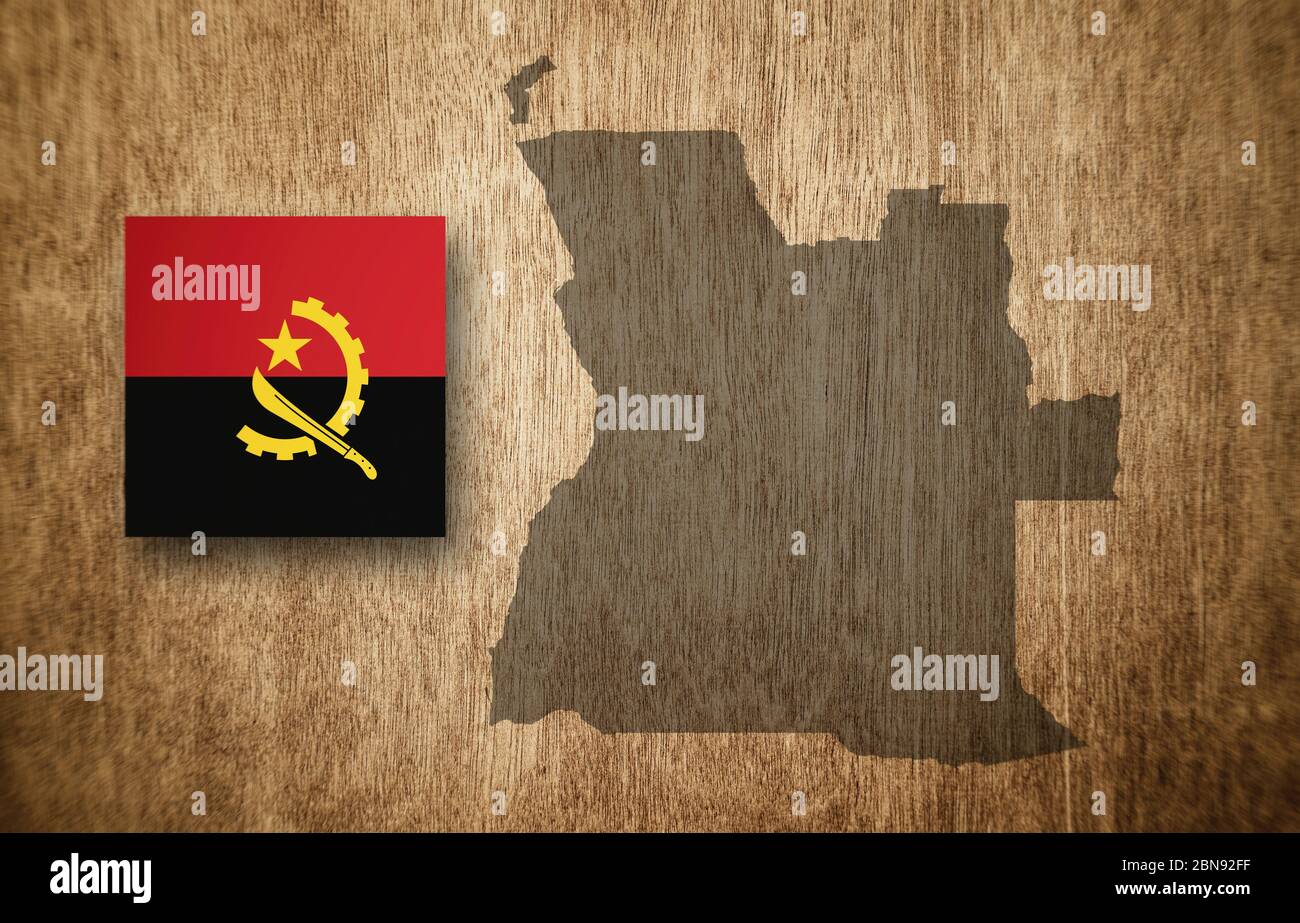Map and flag of Angola Stock Photo - Alamy