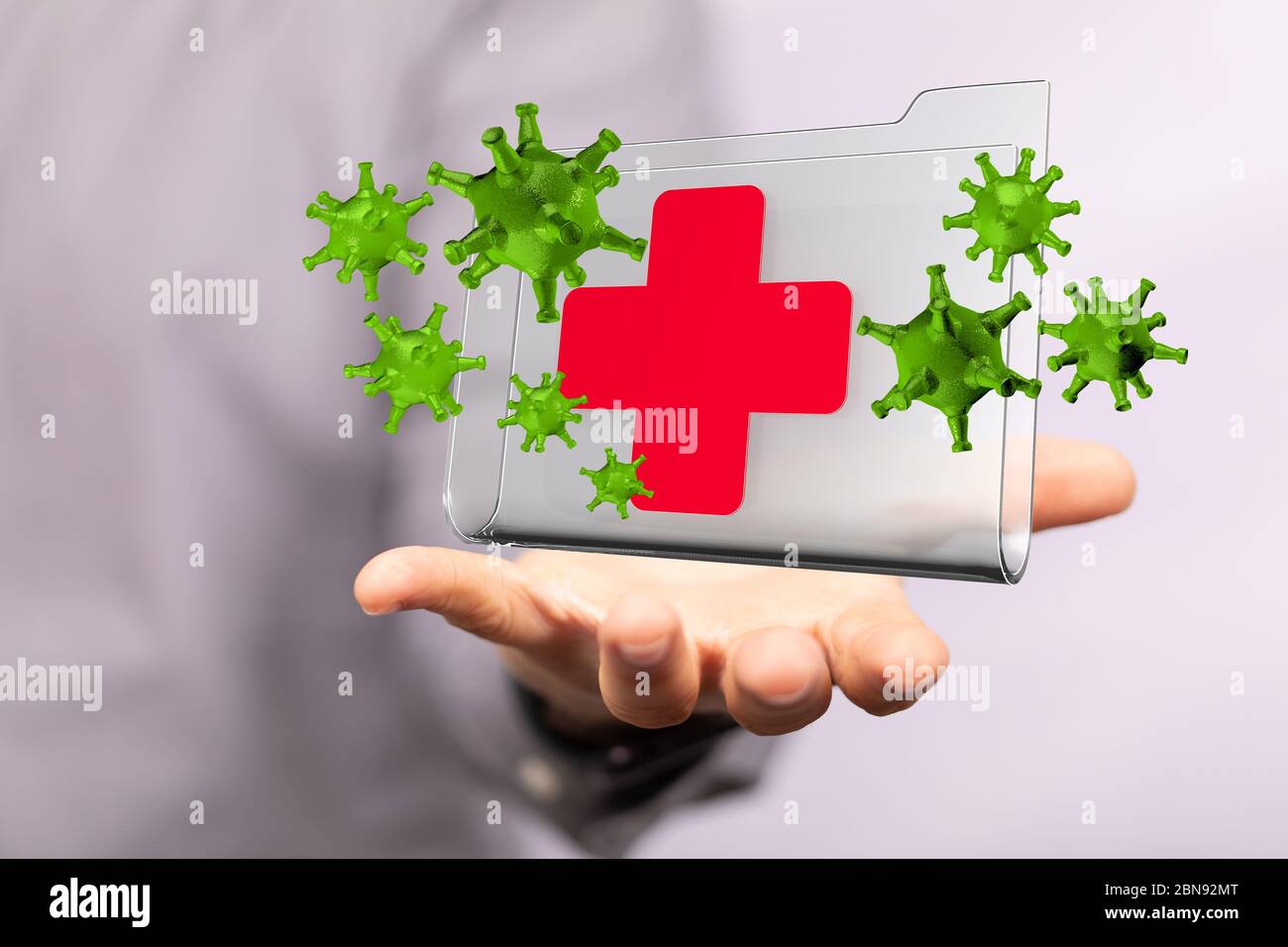 A flu virus attack digital 3d Stock Photo - Alamy