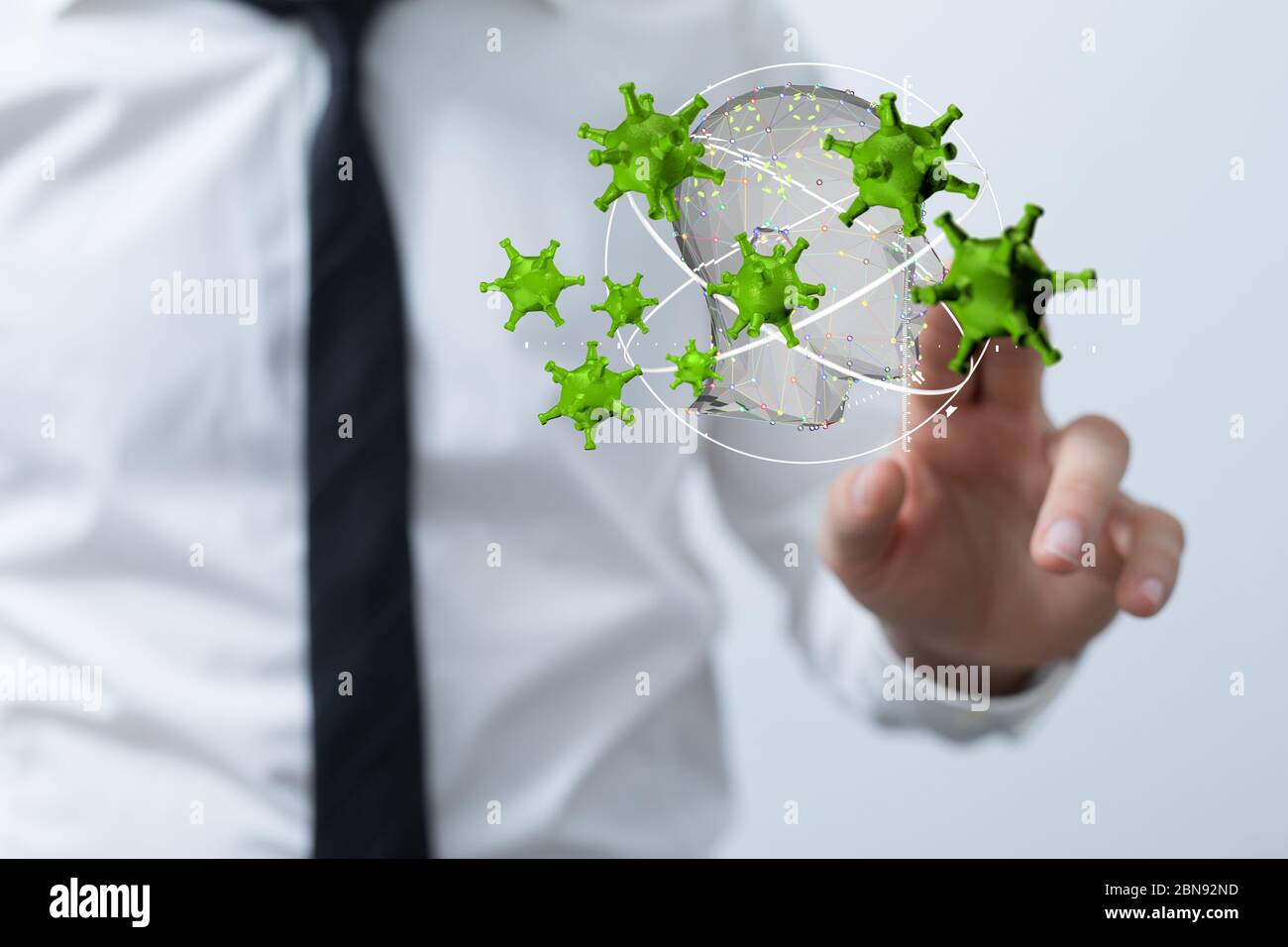 A flu virus attack digital 3d Stock Photo - Alamy