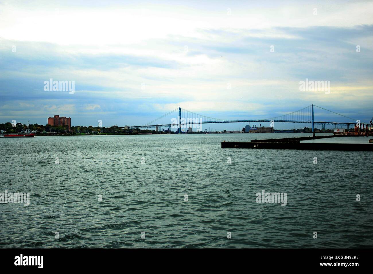 Ambassador Bridge from Michigan to Canada Stock Photo - Alamy