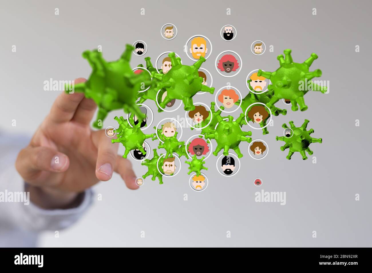 A flu virus attack digital 3d Stock Photo - Alamy