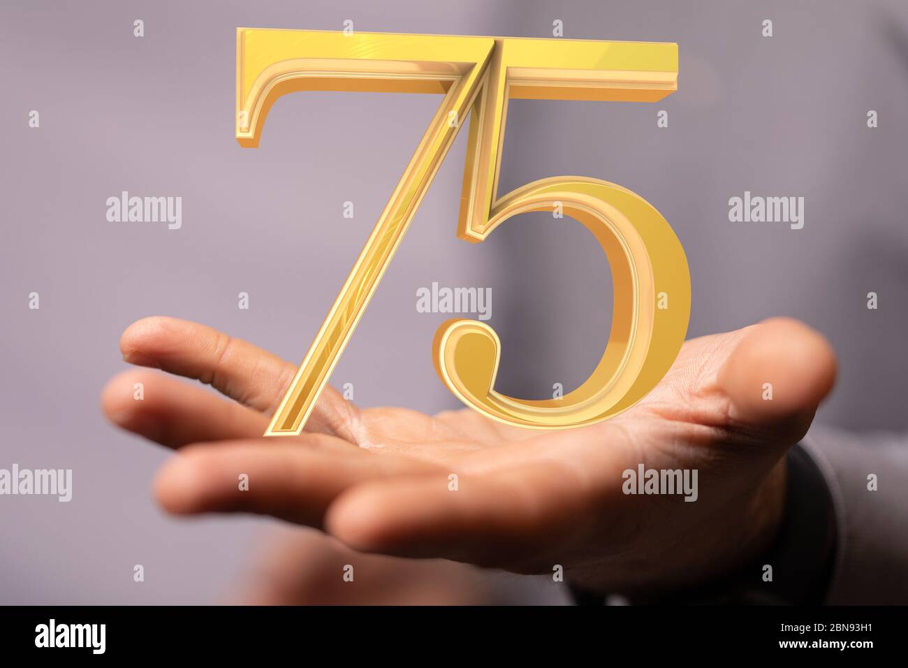 A 75 Digital number Years Anniversary 3d background Stock Photo - Alamy