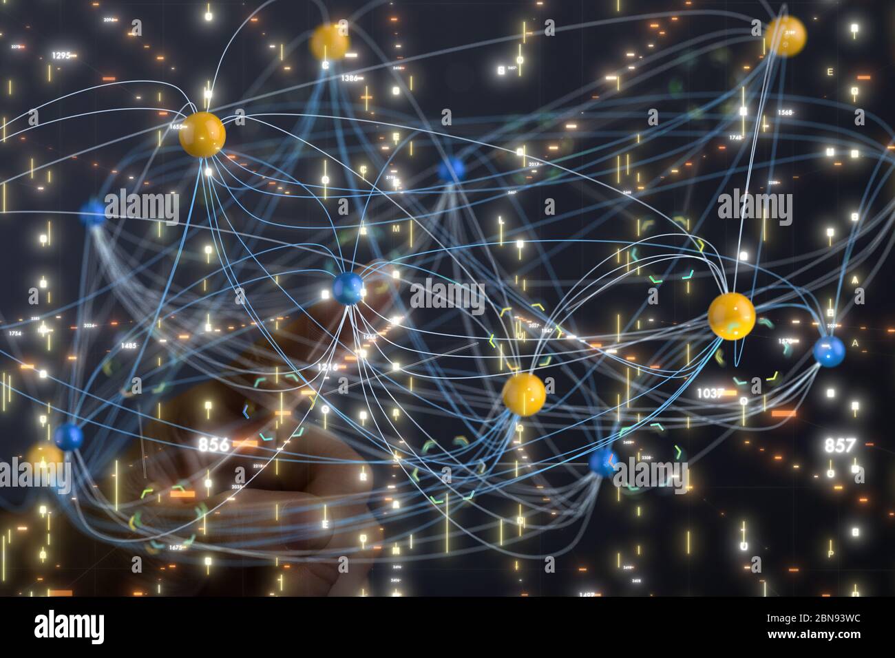 A Big data visualization. Network connection structure Stock Photo - Alamy