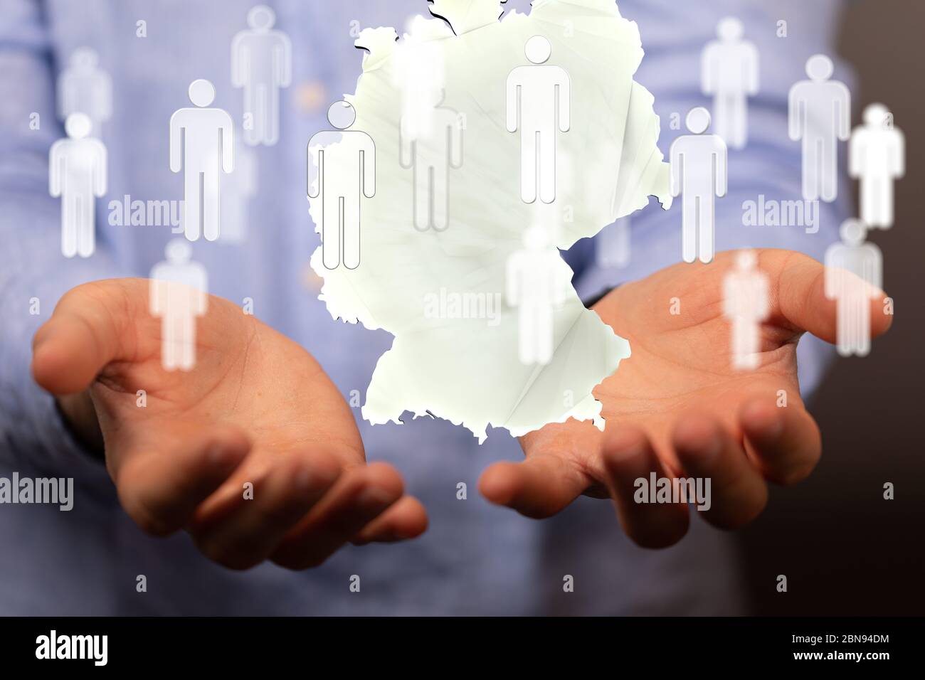 A Abstract of germany map network, internet and global connection ...