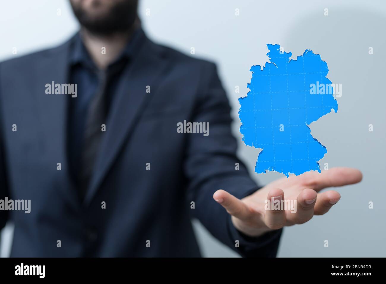 A 3D map of Germany. Map of Germany land border with flag. Germany map ...