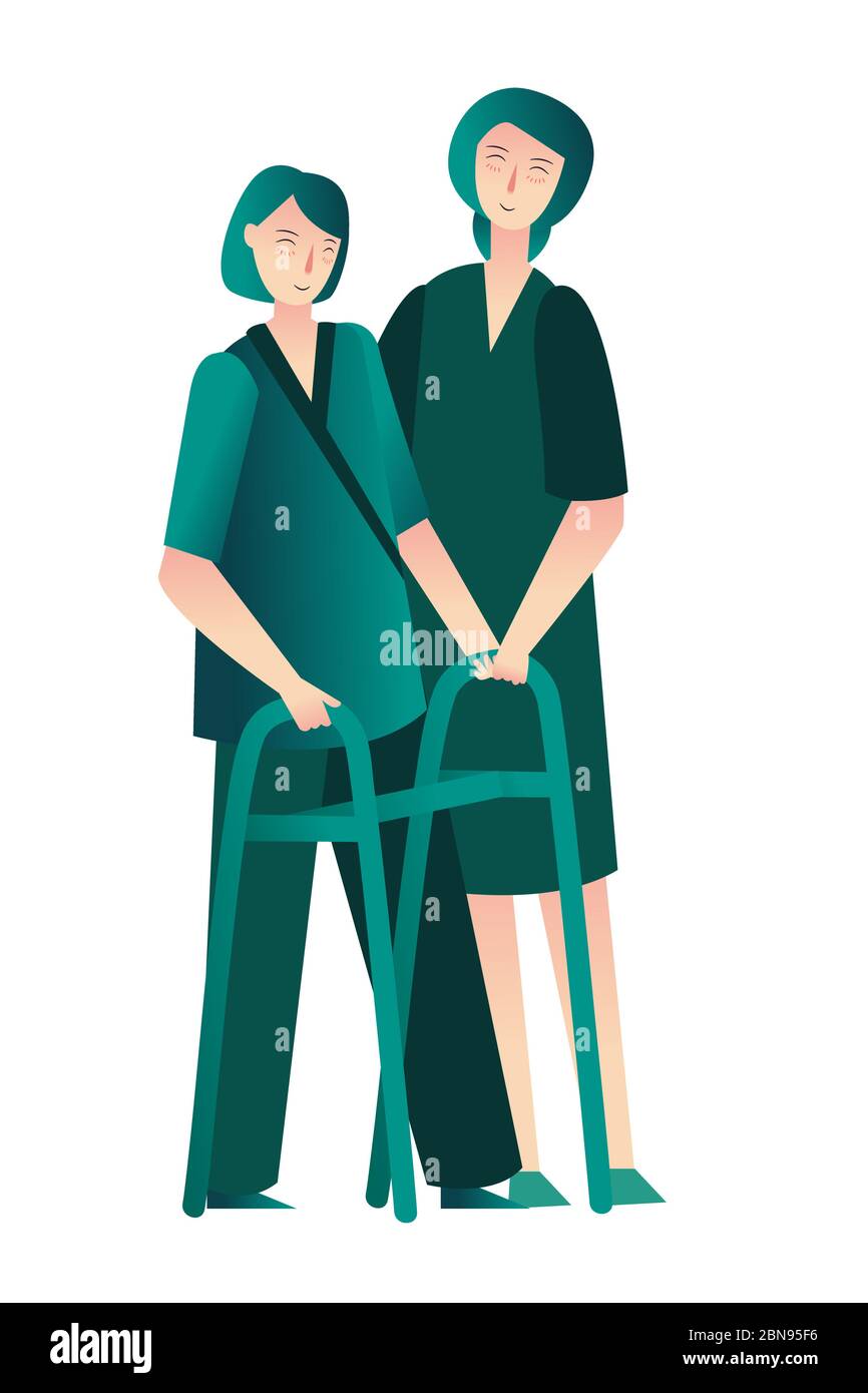 Medical rehabilitation officers provide walking therapy to patients ...