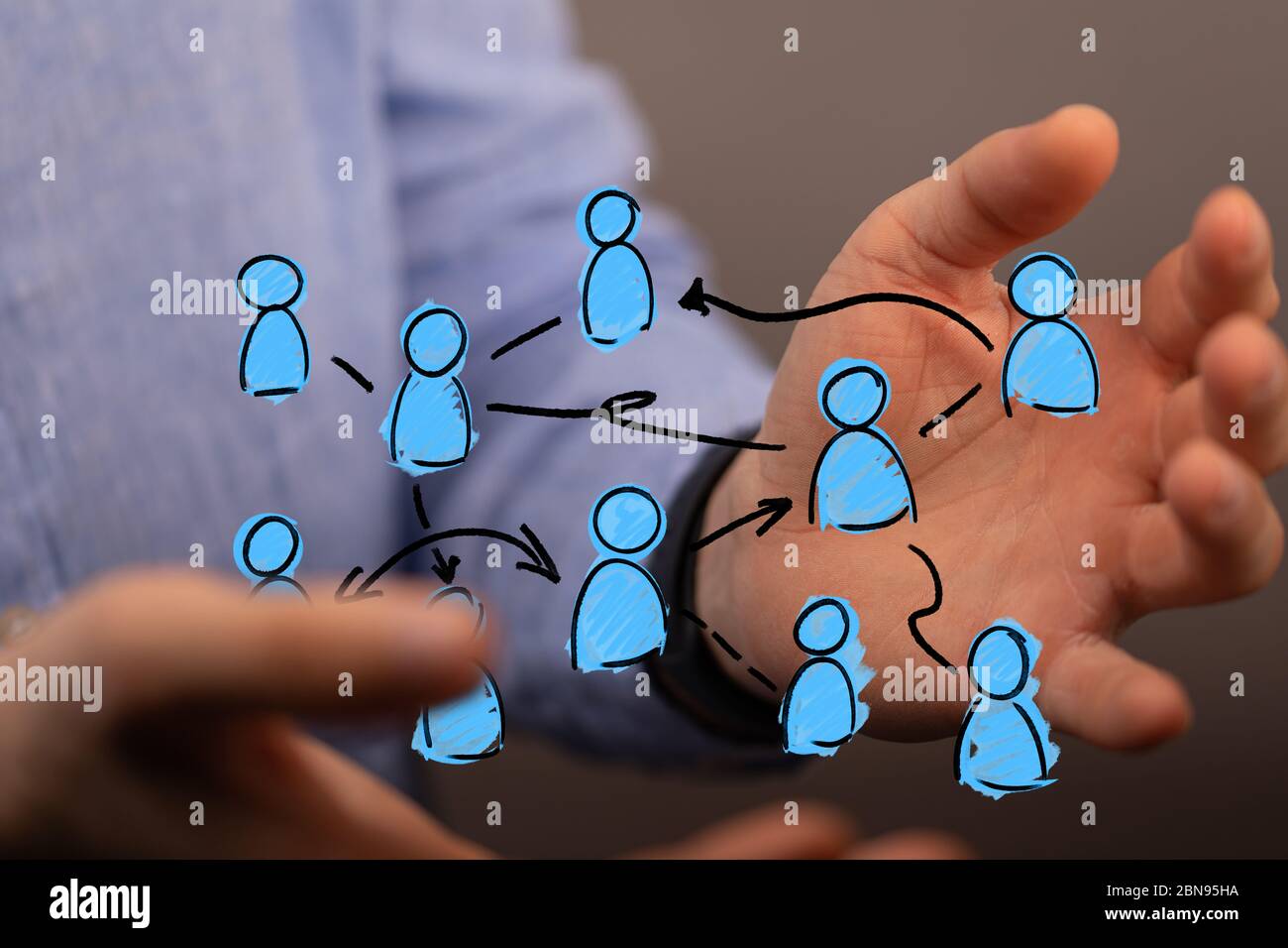 A team work connection digital concept Stock Photo - Alamy