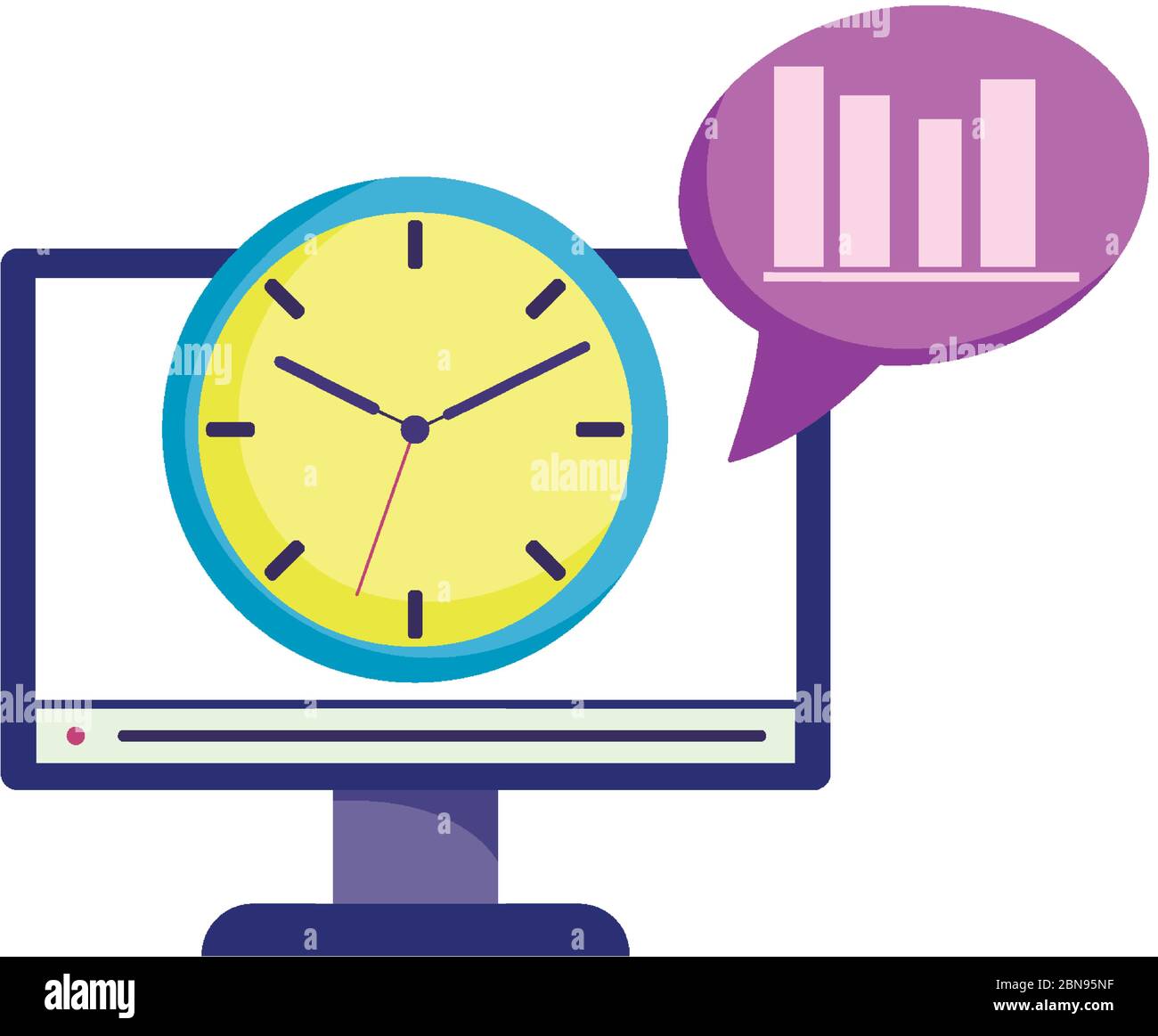 online education, computer clock creativity report chart vector ...