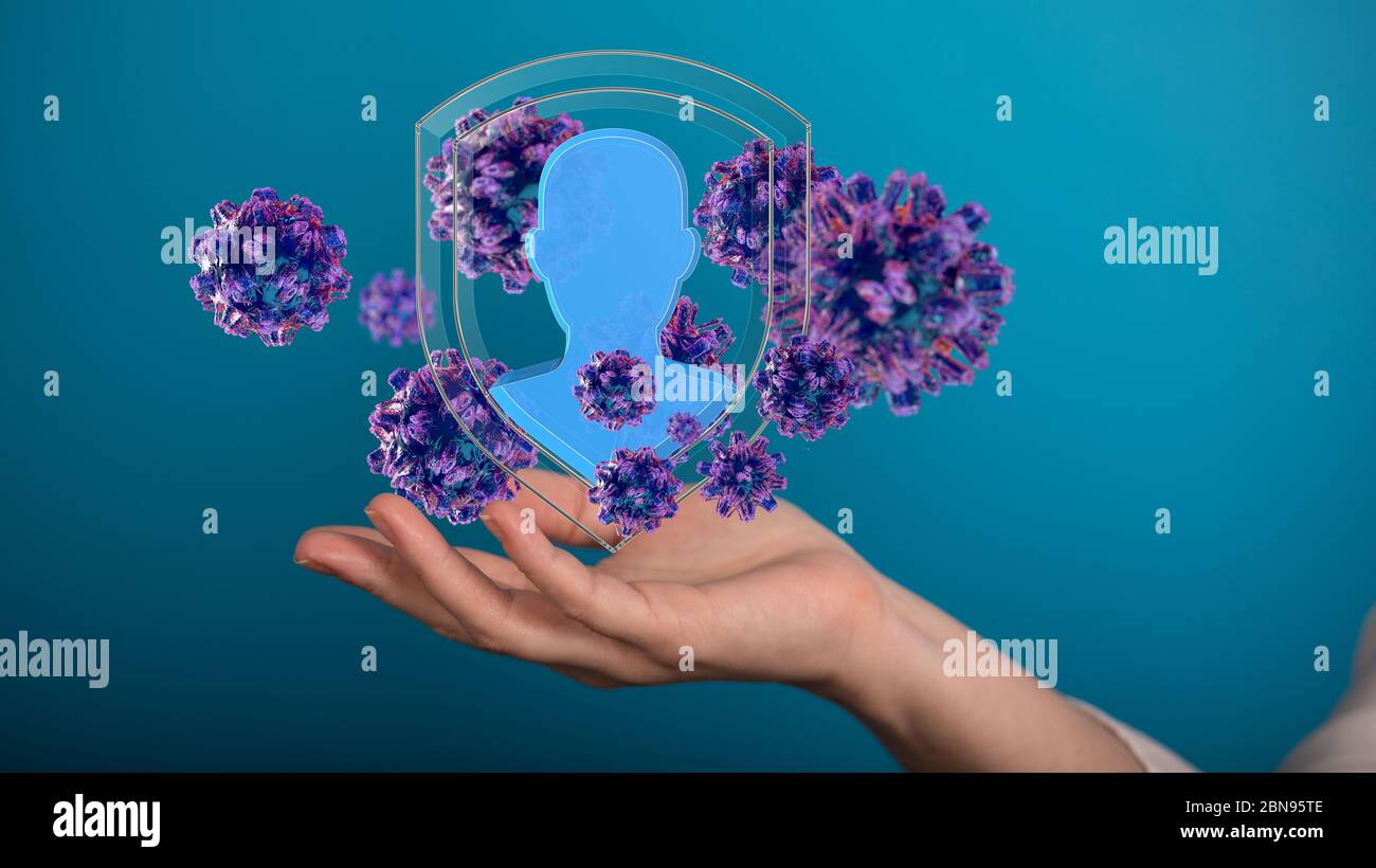 A Corona Virus - Microbiology And Virology Concept - 3d Rendering Stock ...