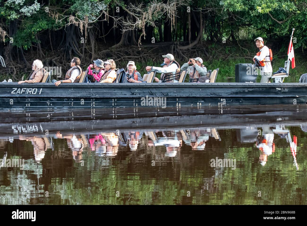 Wildlife safari boat ride on the Peruvian Amazon Stock Photo - Alamy