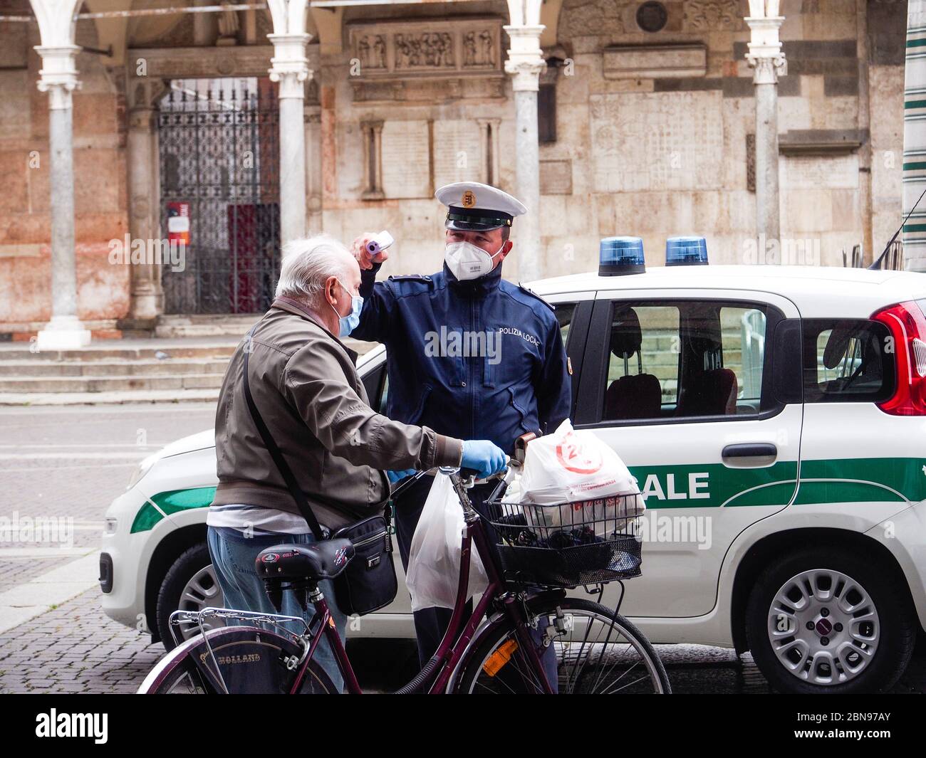 Cremona, Lombardy, Italy - 13 th may 2020 - Local police officer ...