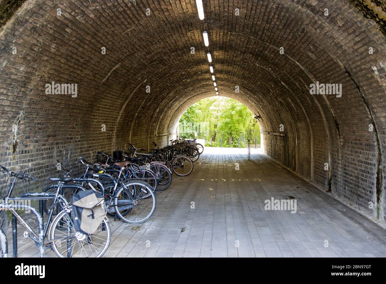 Cycle Storage under the Tunnels of Bath Spa Railway Stock Photo - Alamy