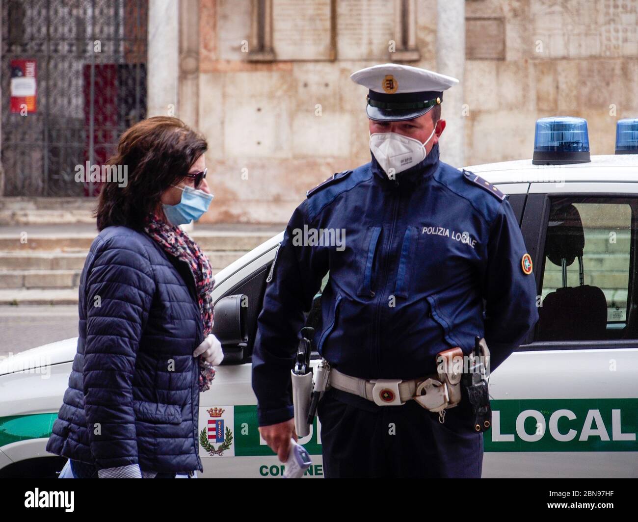 Cremona, Lombardy, Italy - 13 th may 2020 - Local police officer ...