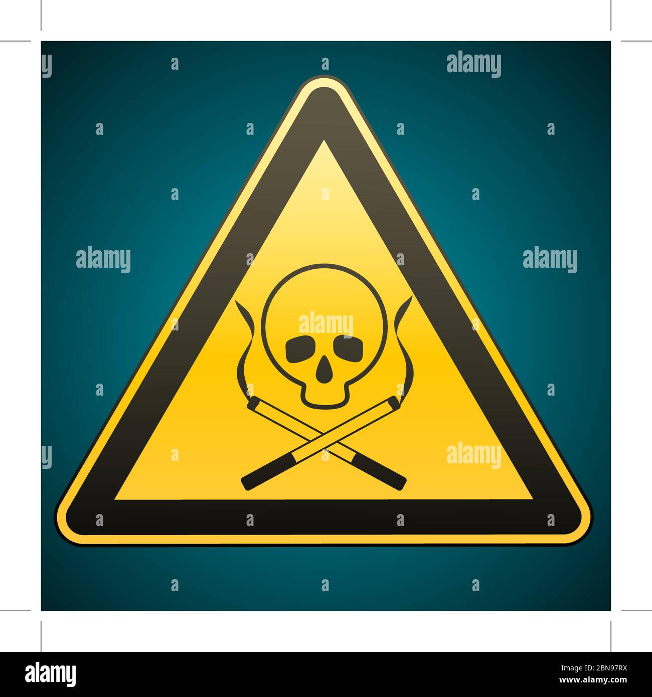 Warning sign. Smoking leads to death. Caution - danger. Vector ...