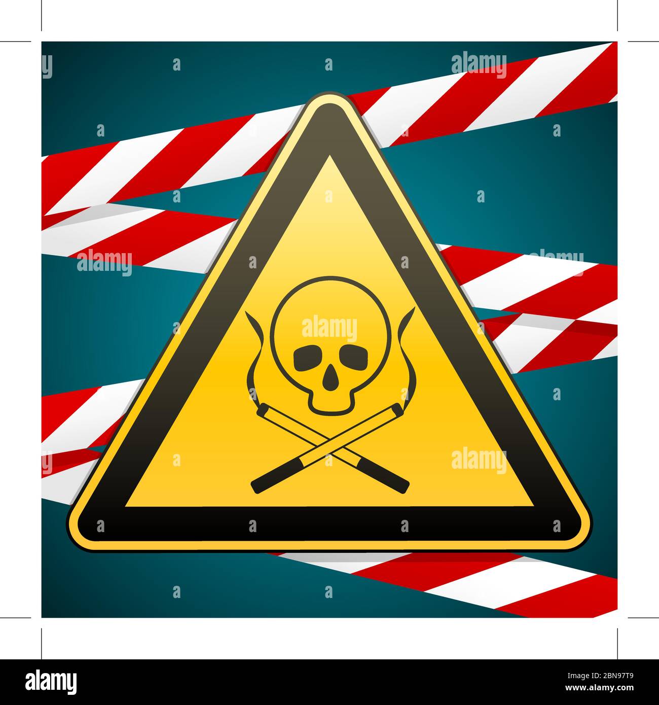 Warning sign. Smoking leads to death. Caution - danger. Vector ...