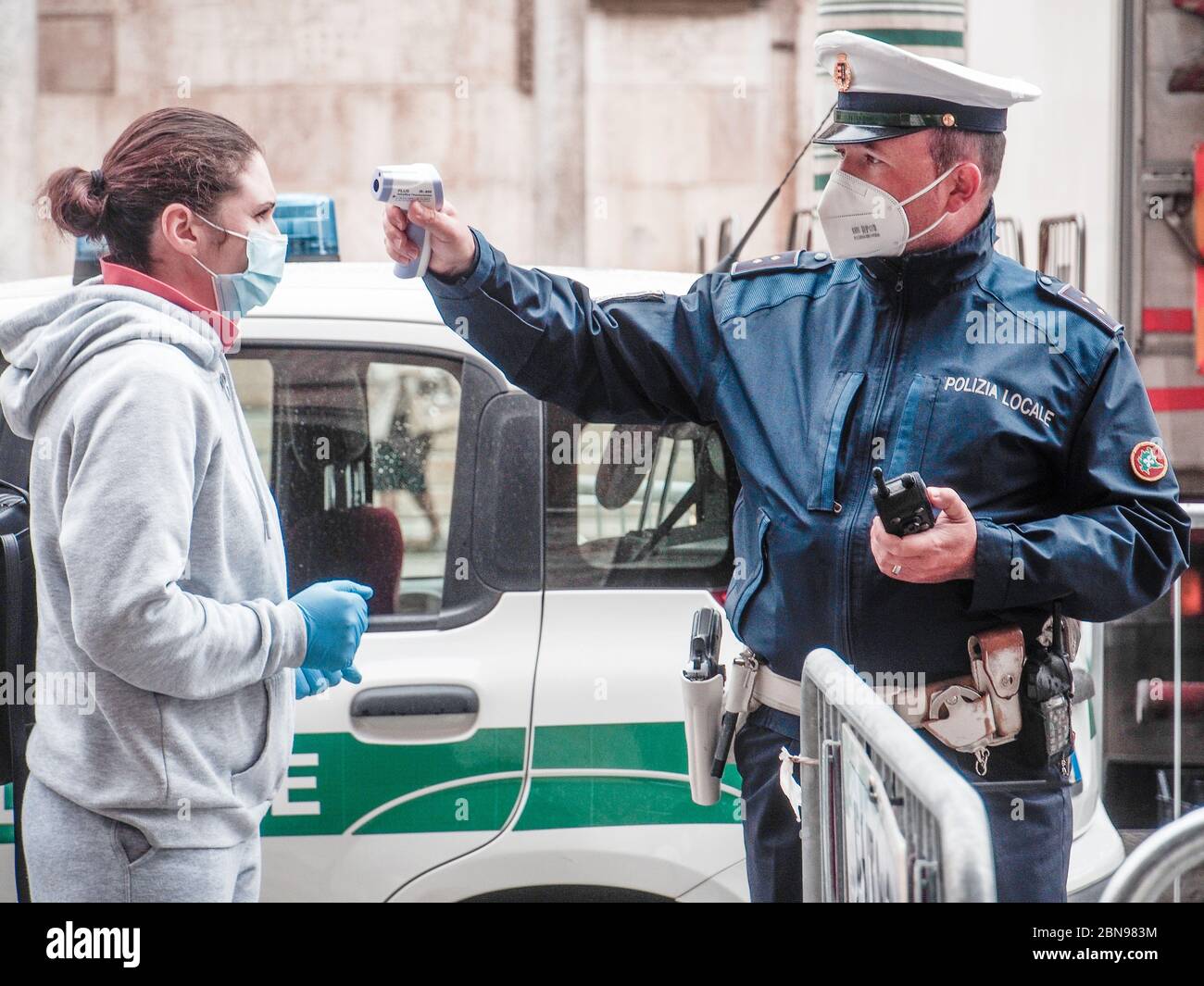 Cremona, Lombardy, Italy - 13 th may 2020 - Local police officer ...