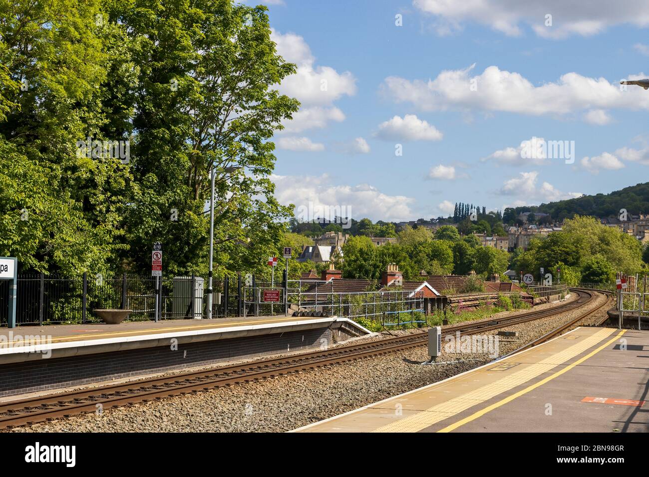 The Tracks heading out of Bath Spa Railway Stock Photo - Alamy