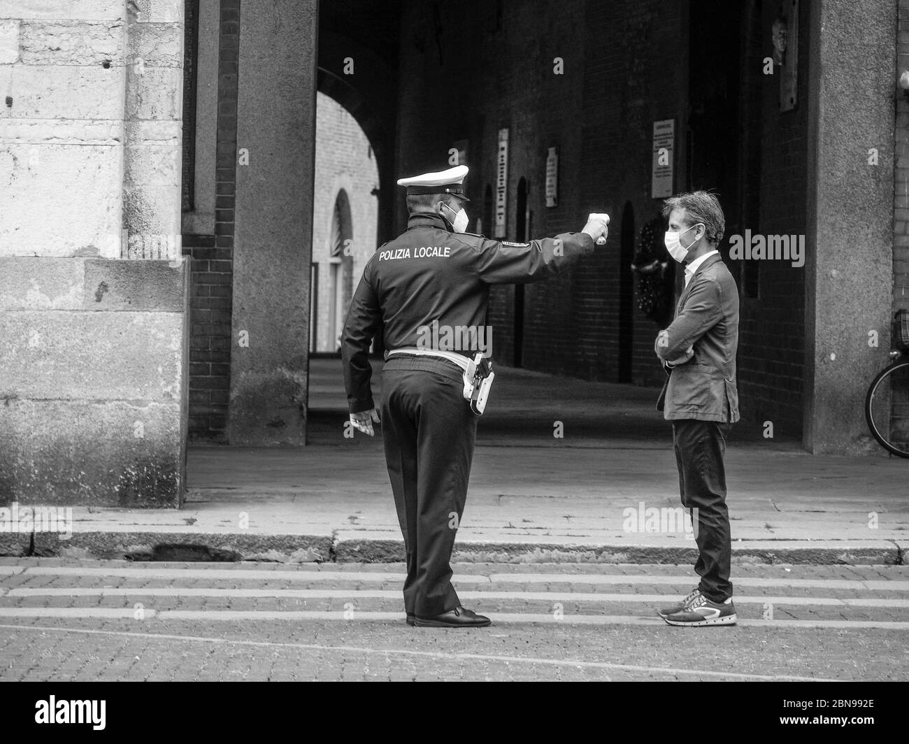 Cremona, Lombardy, Italy - 13 th may 2020 - Local police officer ...