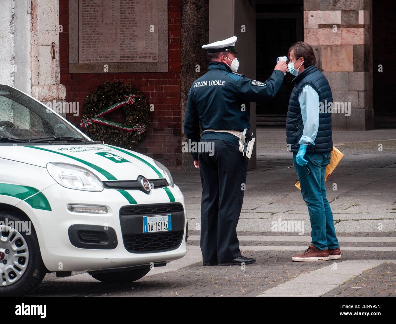 Cremona, Lombardy, Italy - 13 th may 2020 - Local police officer ...