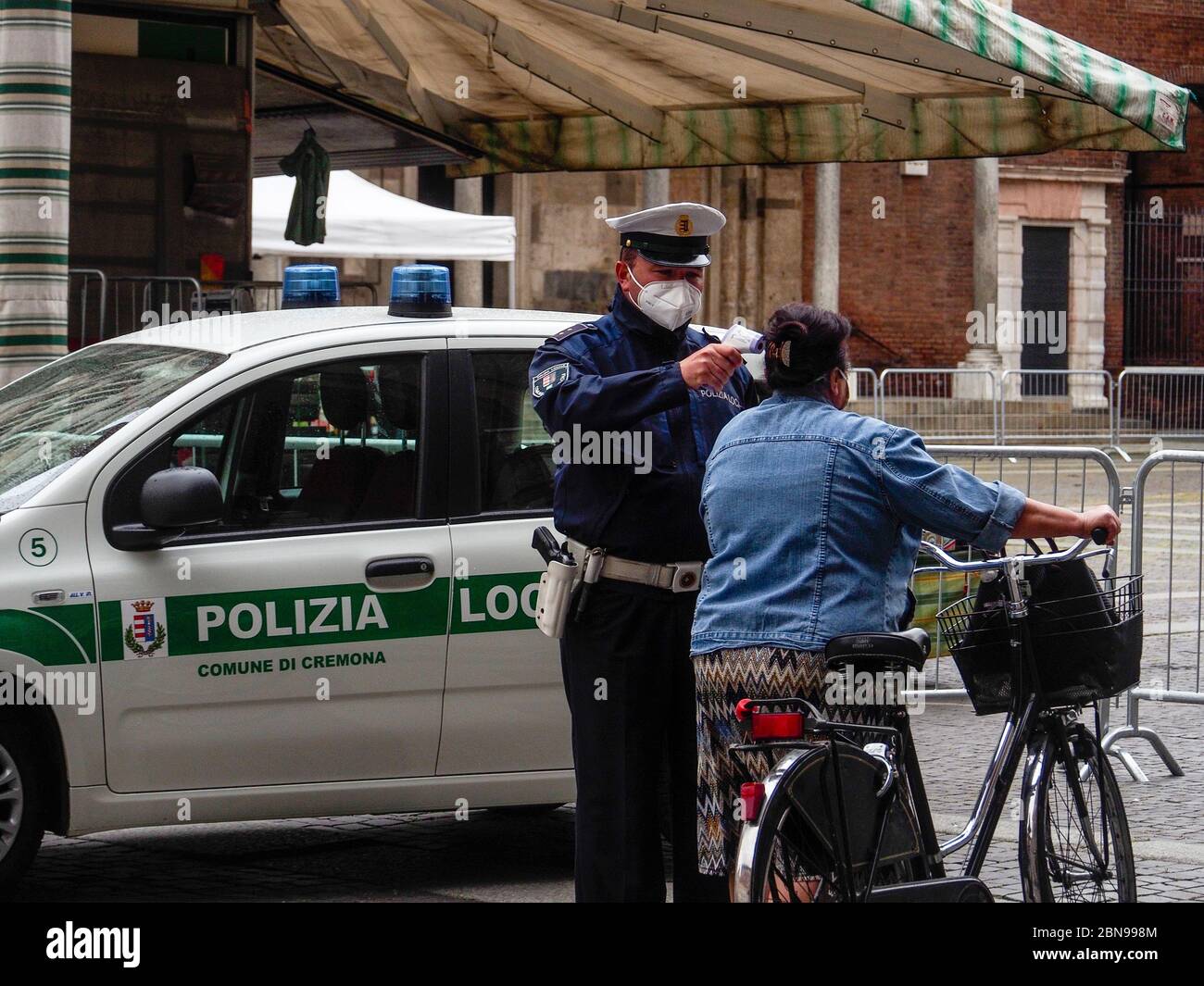 Cremona, Lombardy, Italy - 13 th may 2020 - Local police officer ...