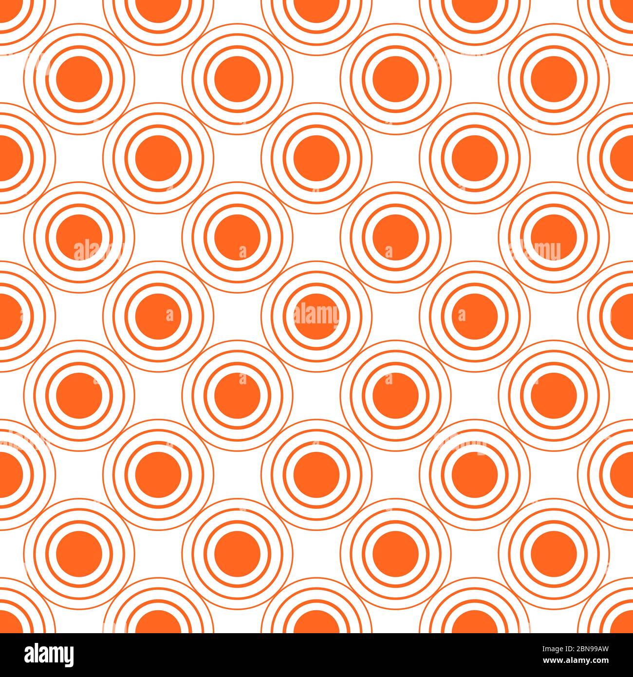 a concentric circles seamless tile in orange color. Stock vector ...