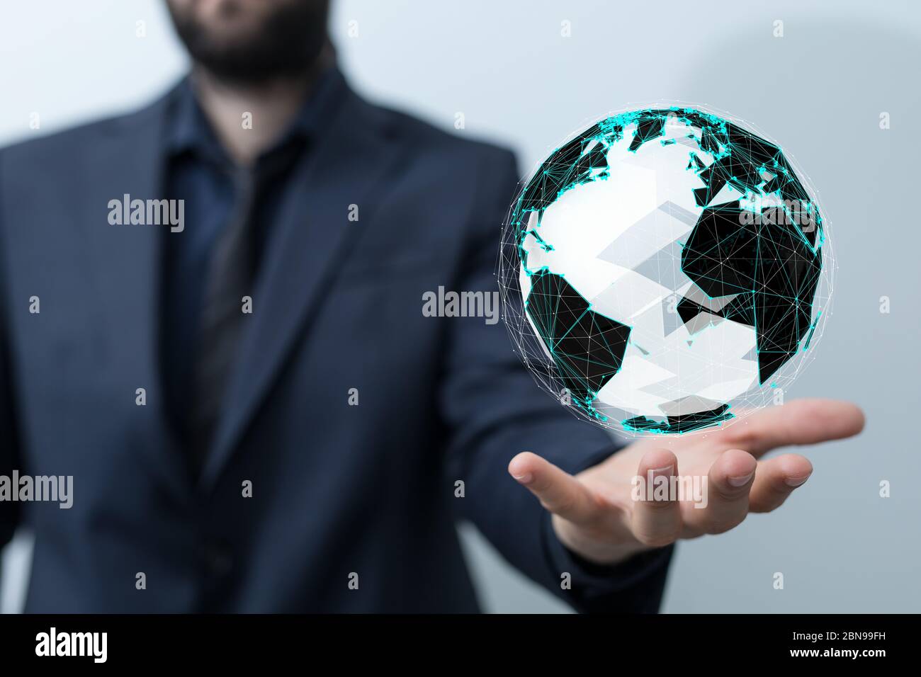 A the world digital in hand Stock Photo - Alamy