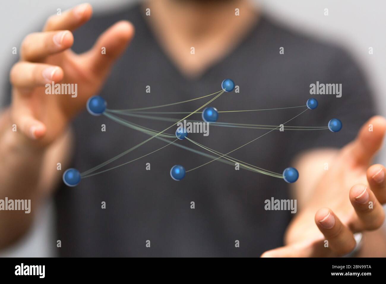 A community 3d in a network Stock Photo - Alamy