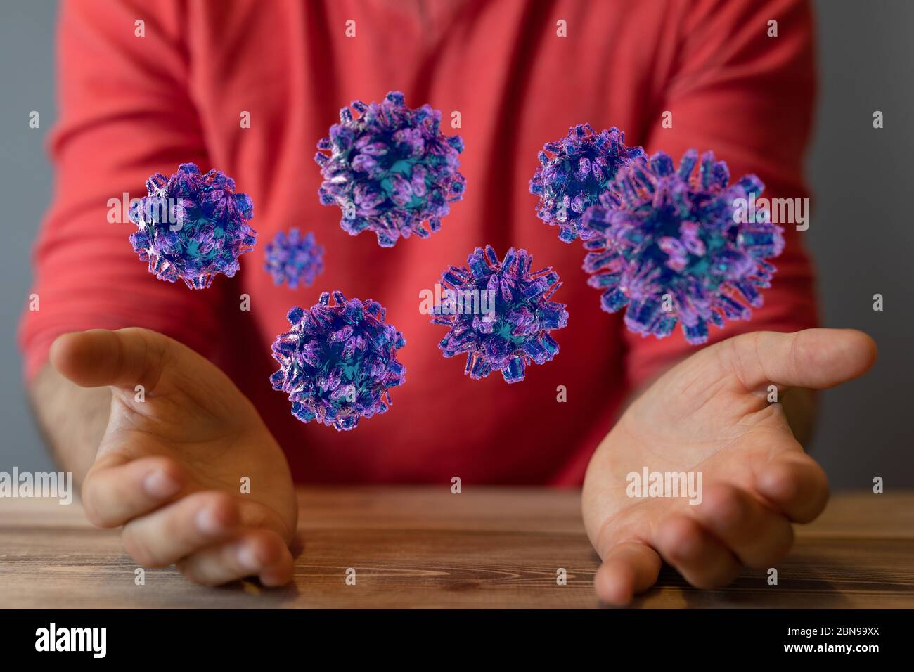 A flu virus attack digital 3d epidemic Stock Photo - Alamy