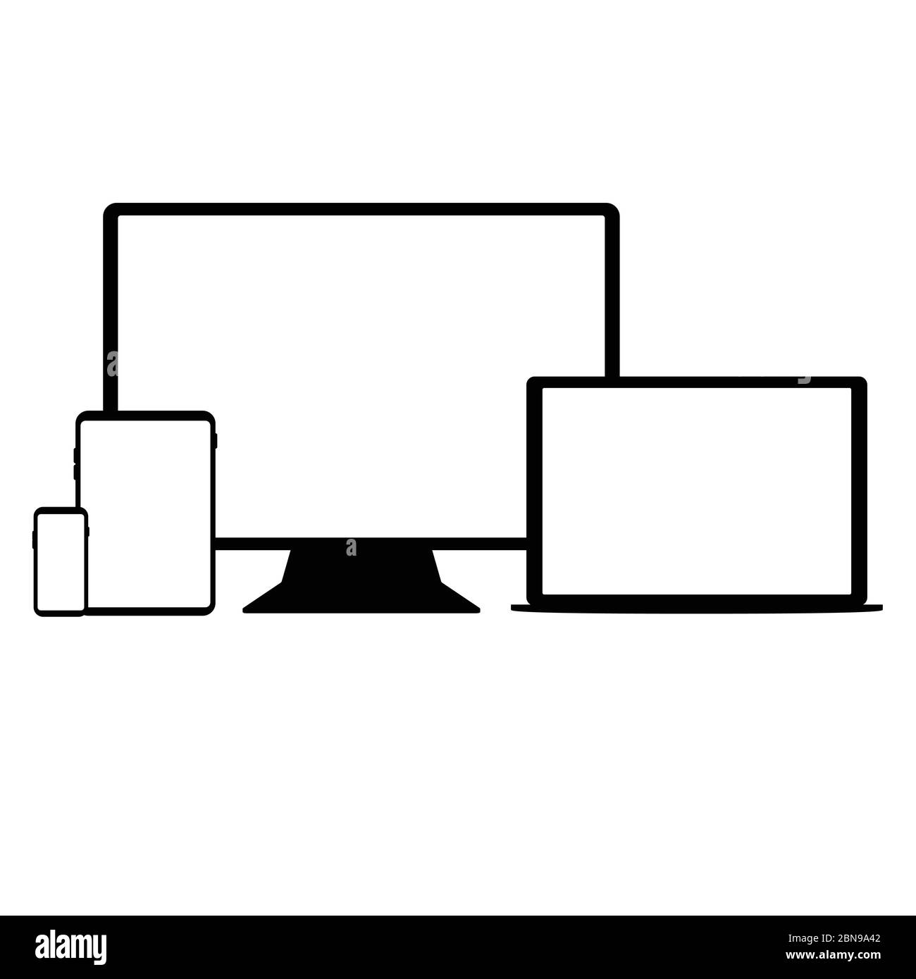 Black outline digital gadgets Stock Vector Image & Art - Alamy