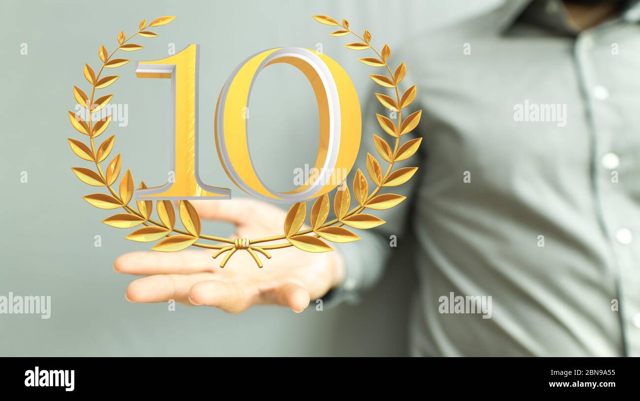 10 Digital number Years Anniversary 3d background Stock Photo - Alamy