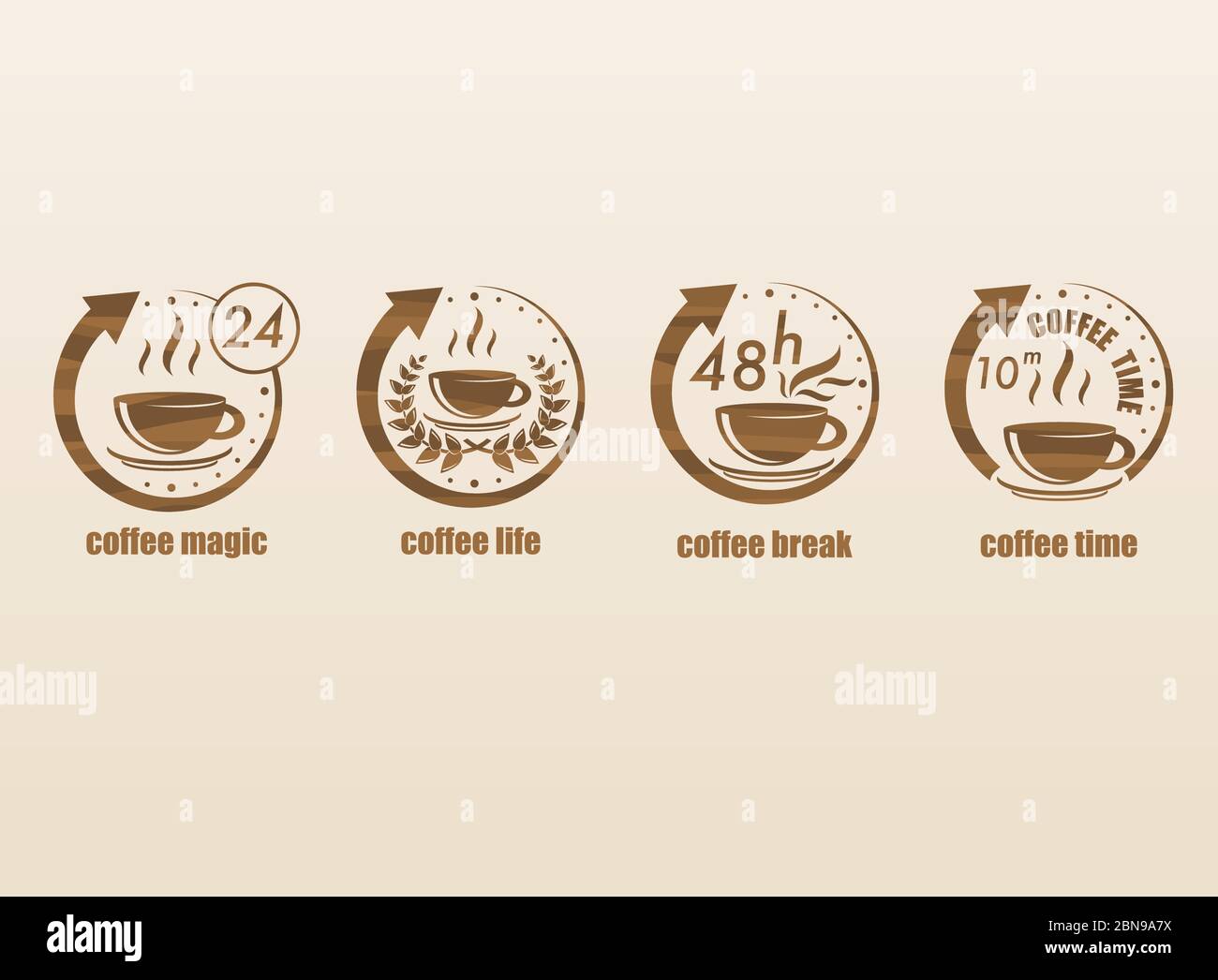 Coffee time symbols set Stock Vector Image & Art - Alamy