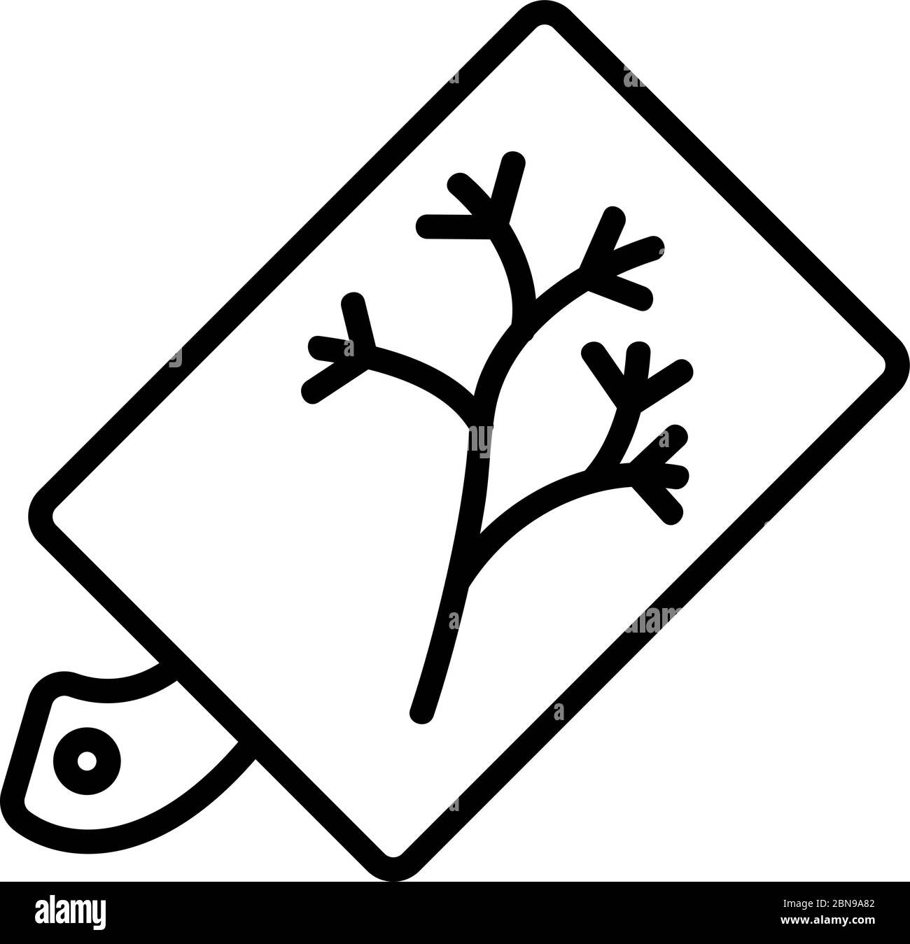fennel on cutting board icon vector outline illustration Stock Vector ...
