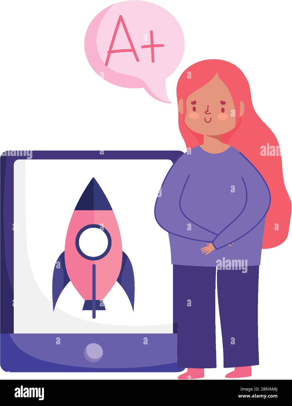 online education, student girl smartphone a plus score creativity ...