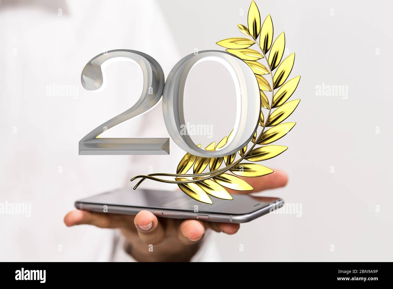 A 20 years anniversary celebration logotype with elegant celebration ...