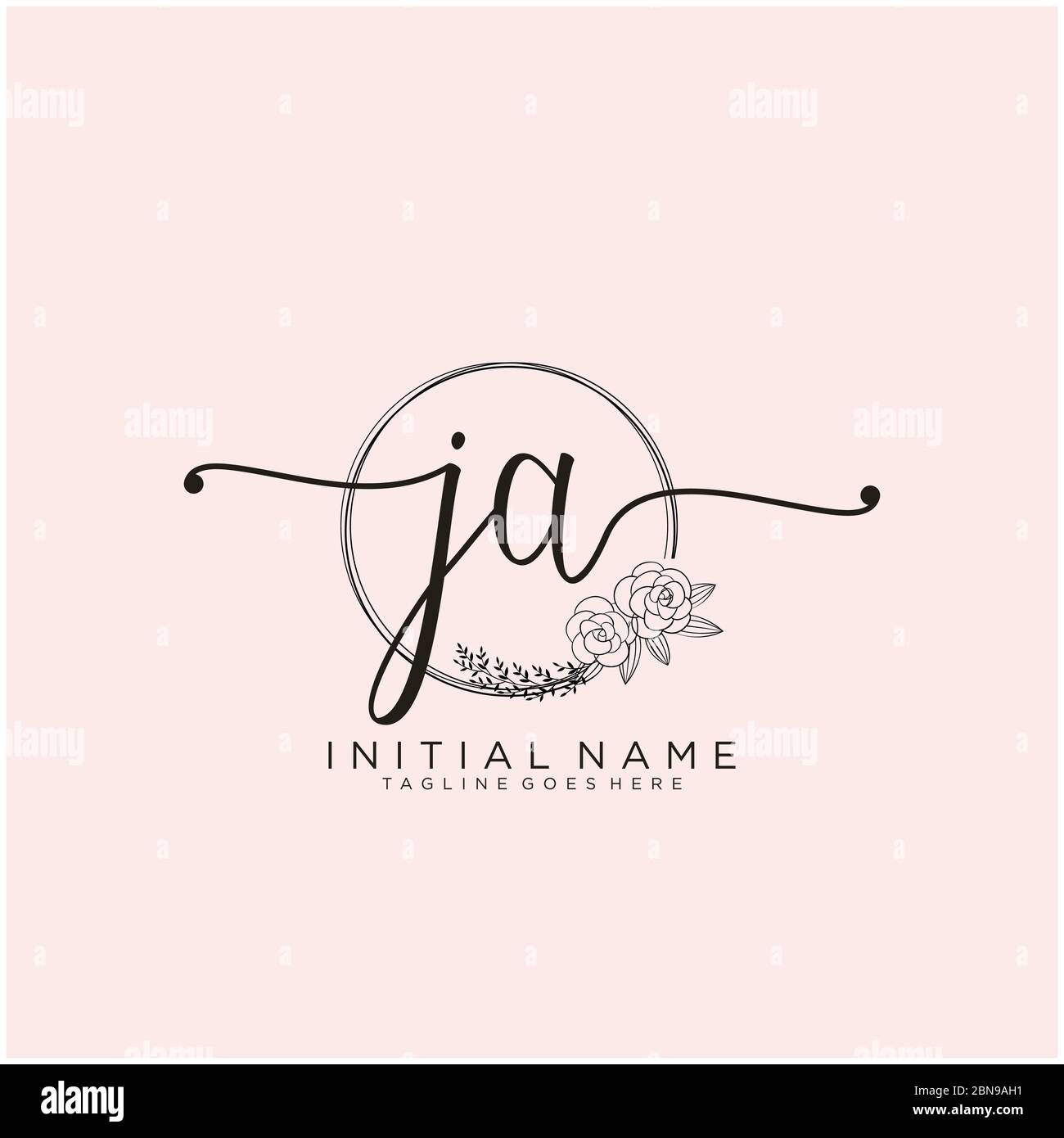 Ja initials logo hi-res stock photography and images - Alamy